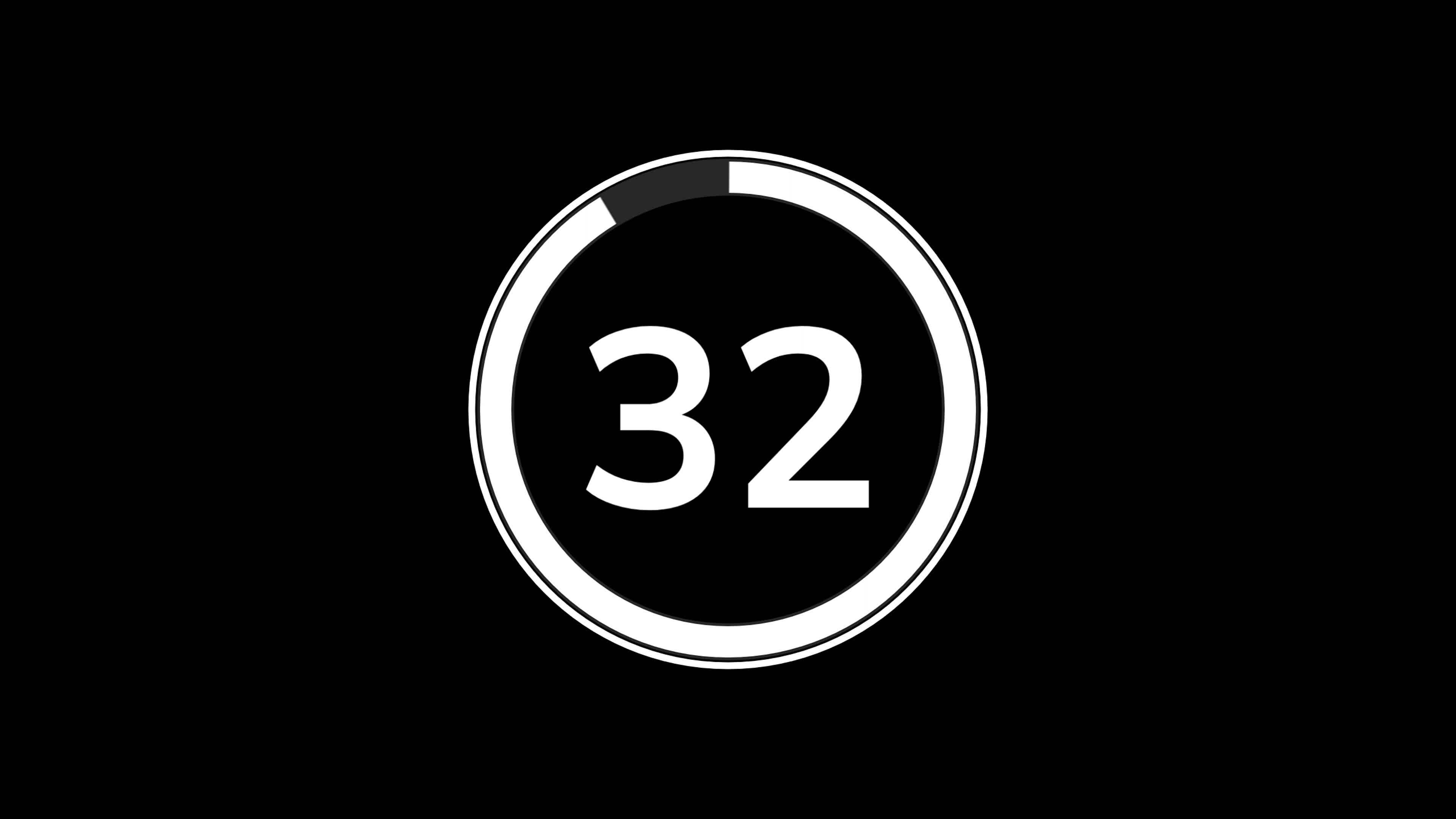 35 Seconds Countdown Timer Animation With Simple Flat Modern White Circle Indicator Animation On