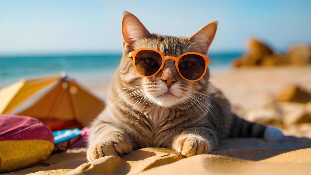 Cat On Beach Stock Photos, Images and Backgrounds for Free Download