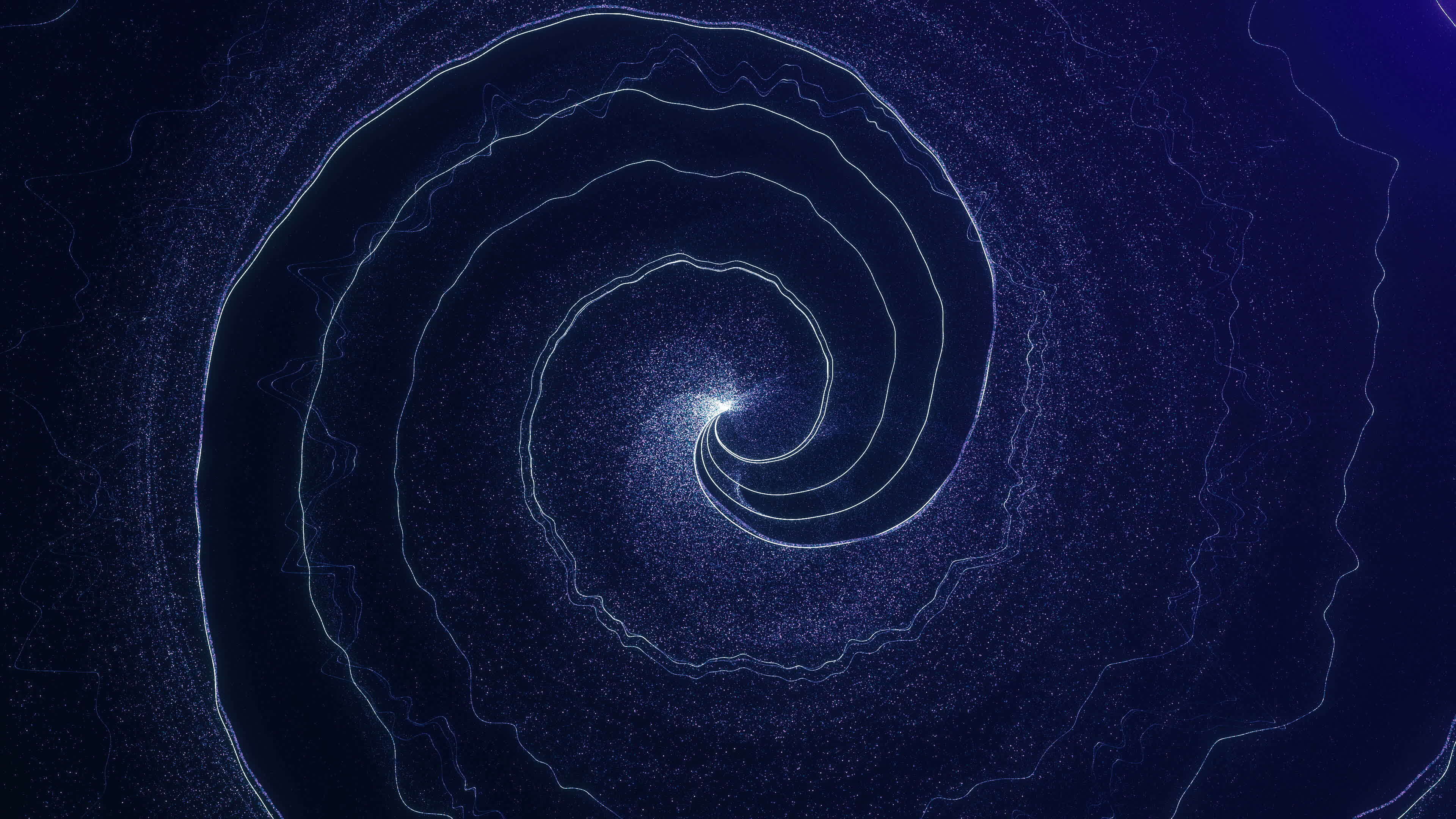 Circular Motion Blue Abstract Vortex Made From Glowing Particles In