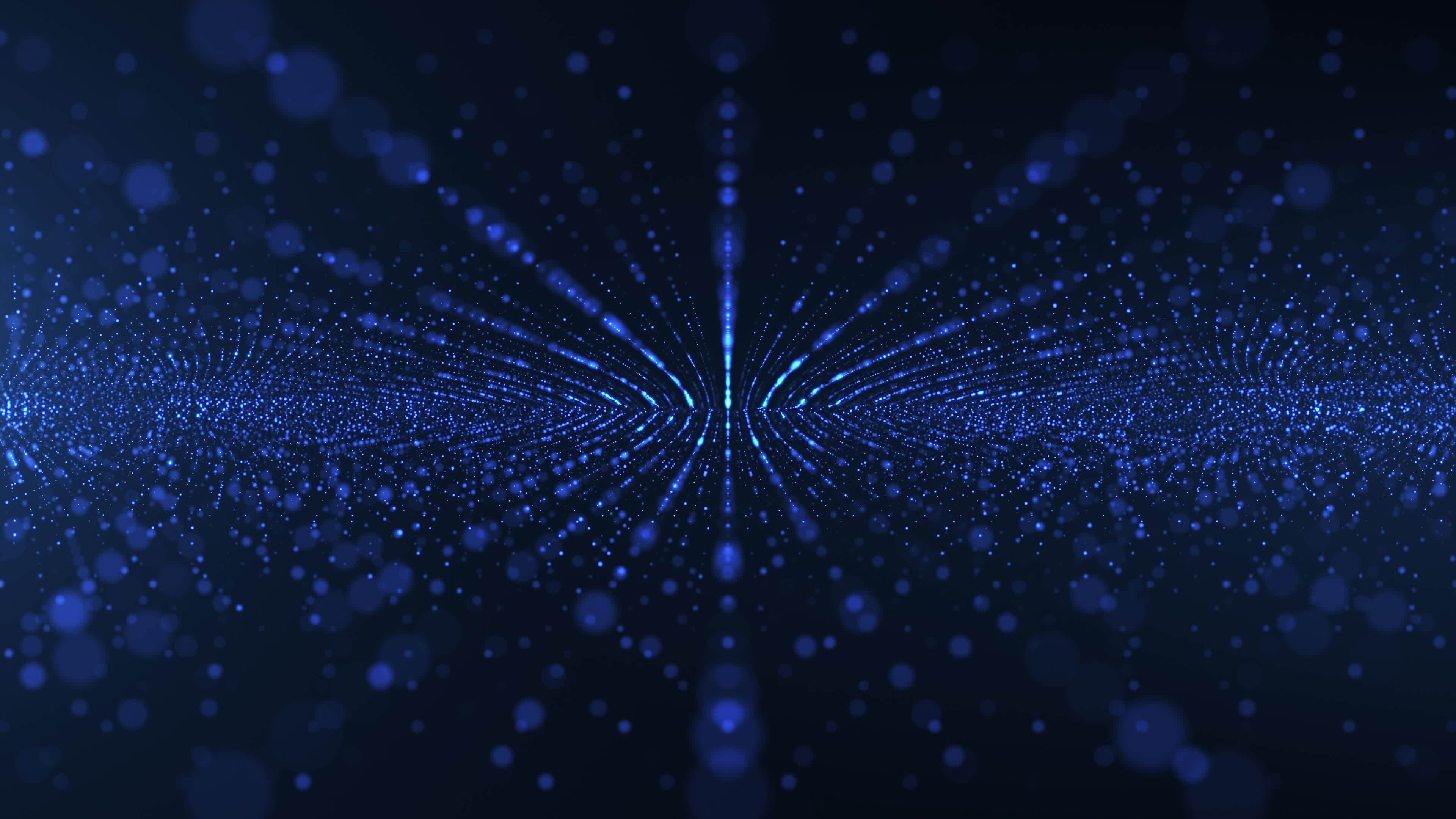 Sci fi or cyber grid Lines and dots form information blocks of a hologram, large data fields ...