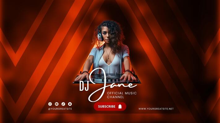 DJ Music Channel Youtube Banner Template 39923312 Template