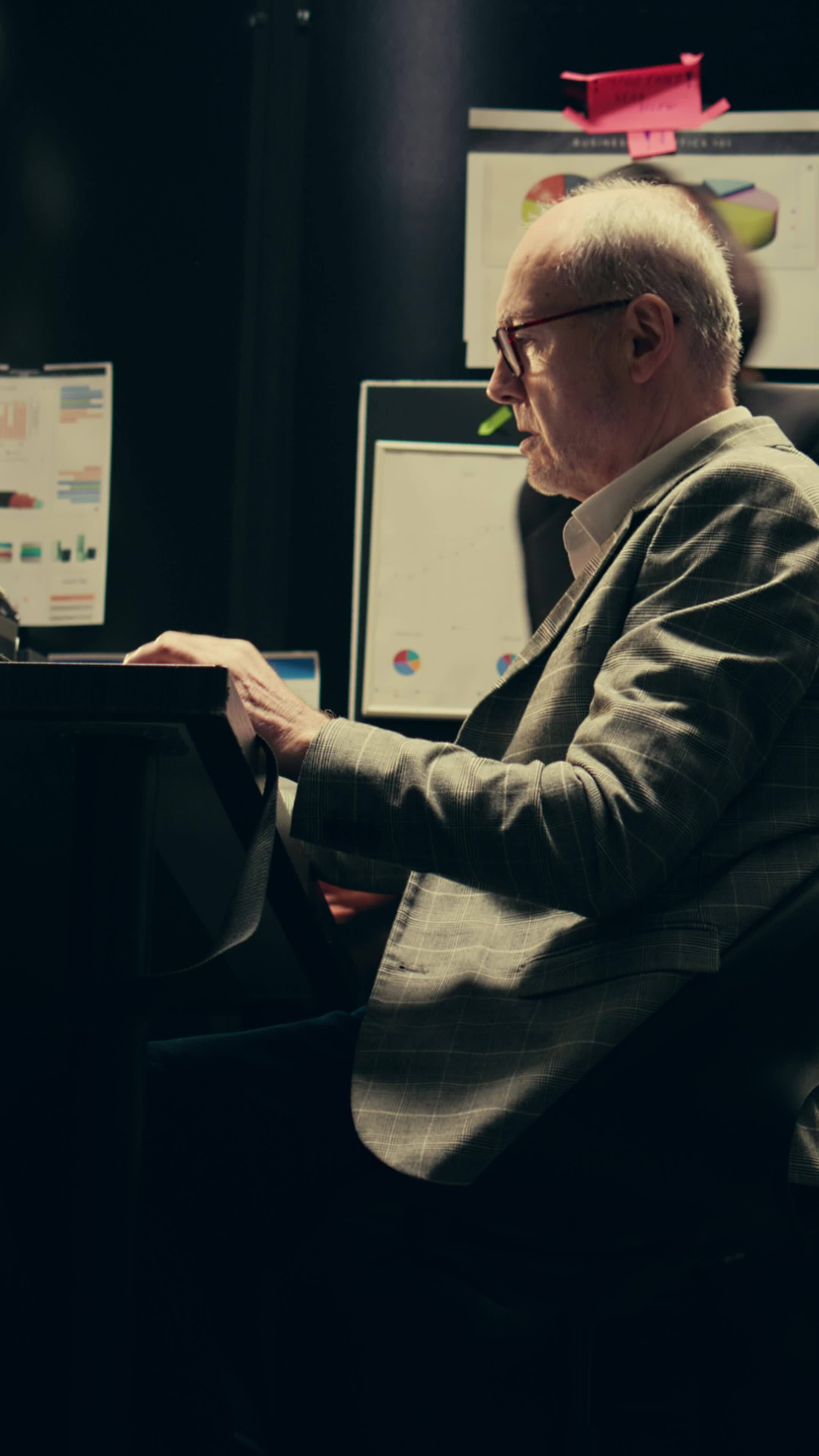 Old Man Computer Stock Video Footage for Free Download