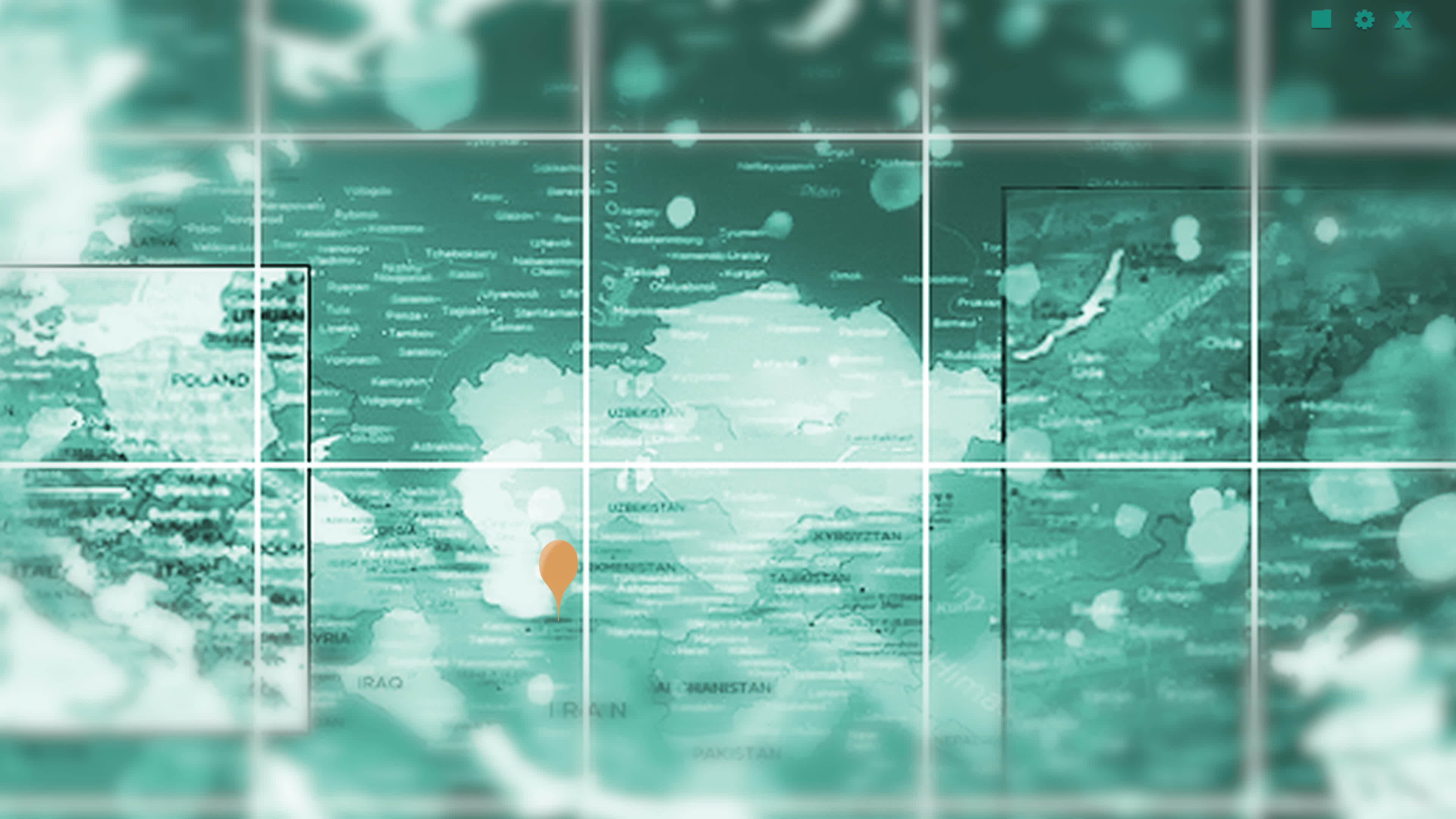 Animation of a world map with hackers targeting points on it. The ...