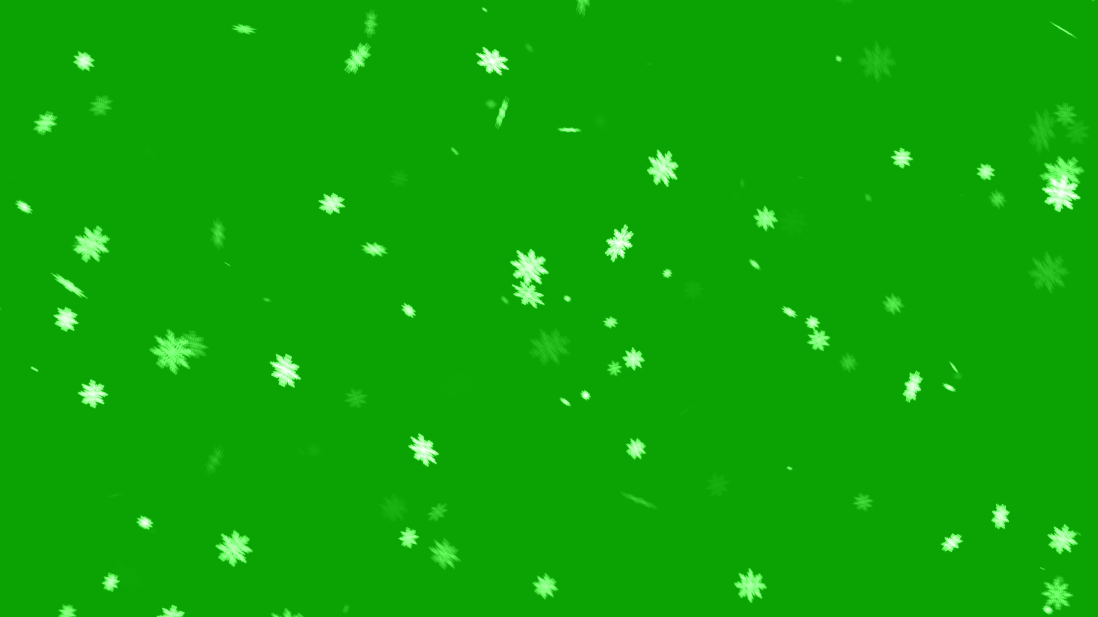 Snowfall overlay on green background. Winter slowly falling snow effect. 4K animation. 40157459 ...