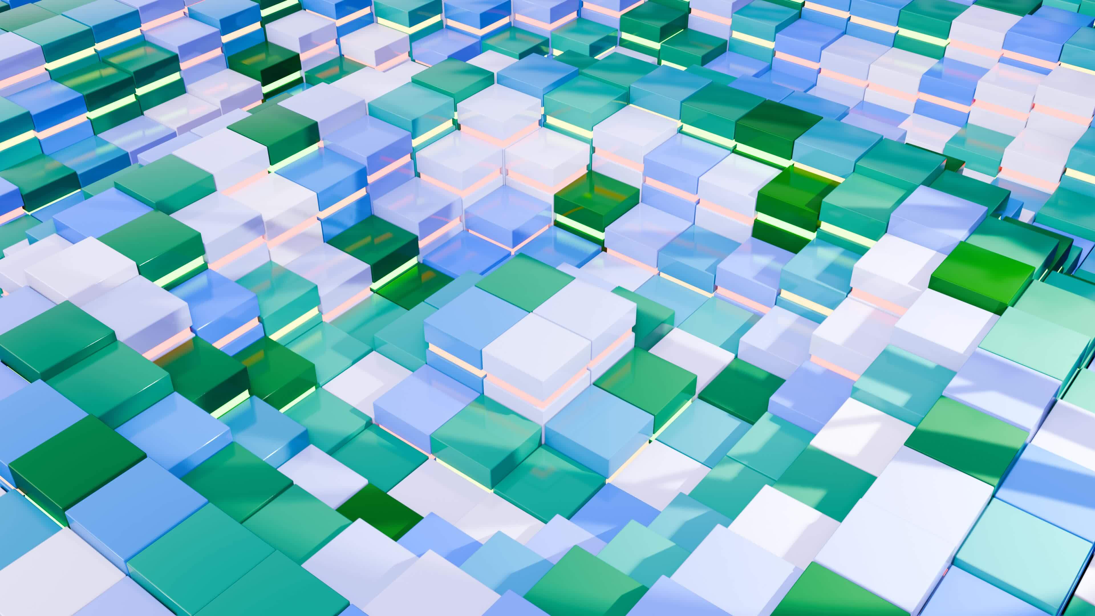 a 3d rendering of a large green and blue cube loop animation 40164675 ...