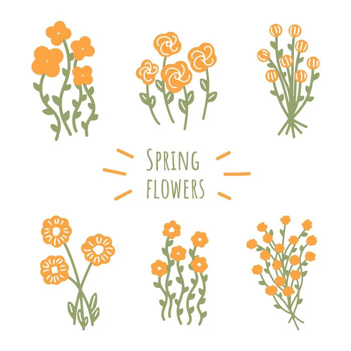 Cute Spring Flowers Vector Art, Icons, and Graphics for Free Download
