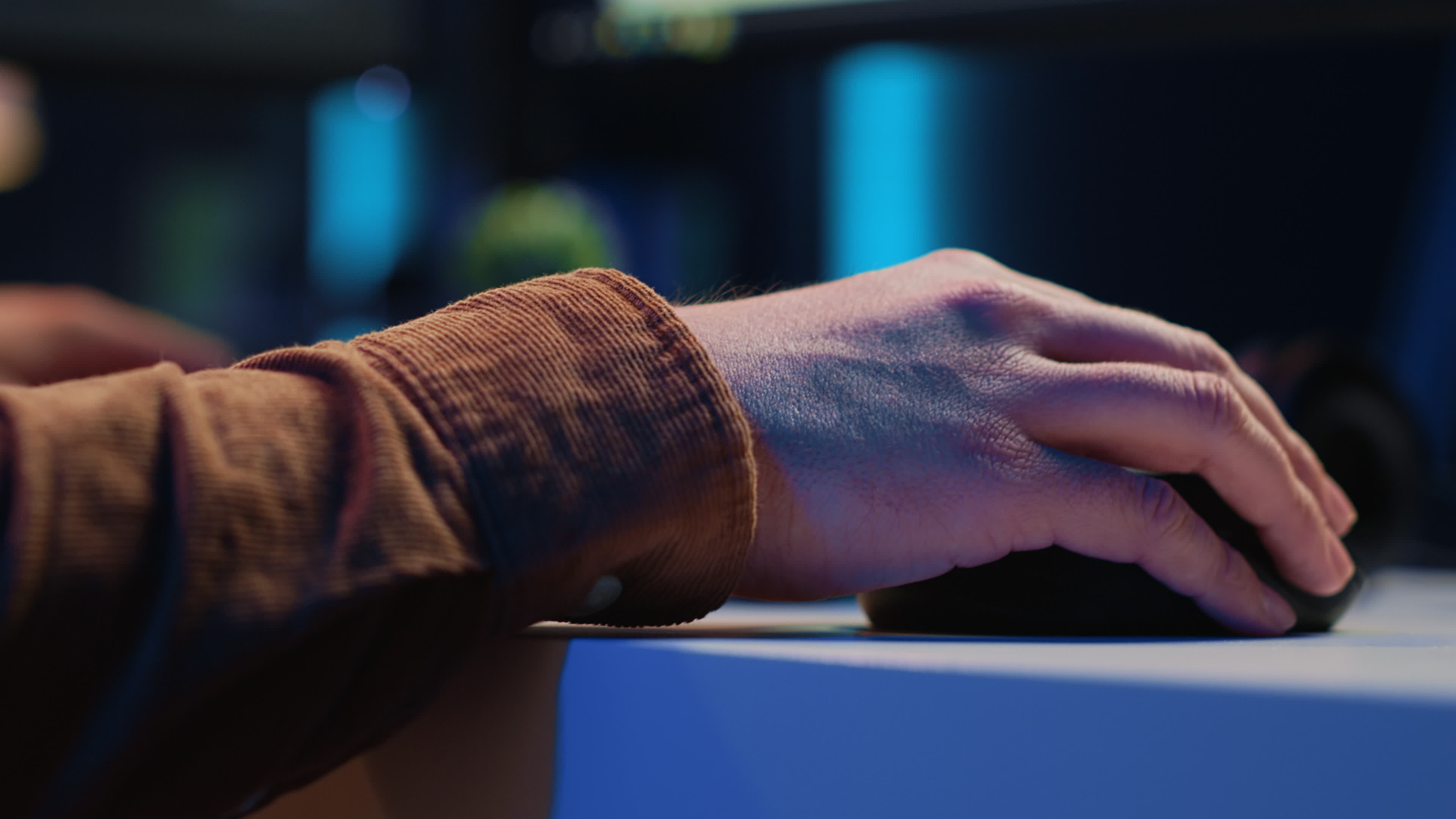 Focus On Computer Peripherals Used By Programmer To Write Lines Of Code On Pc Screen Close Up