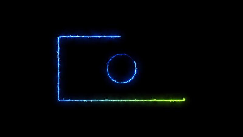 Glowing saber line light frame moves at night. saber frame, neon ...