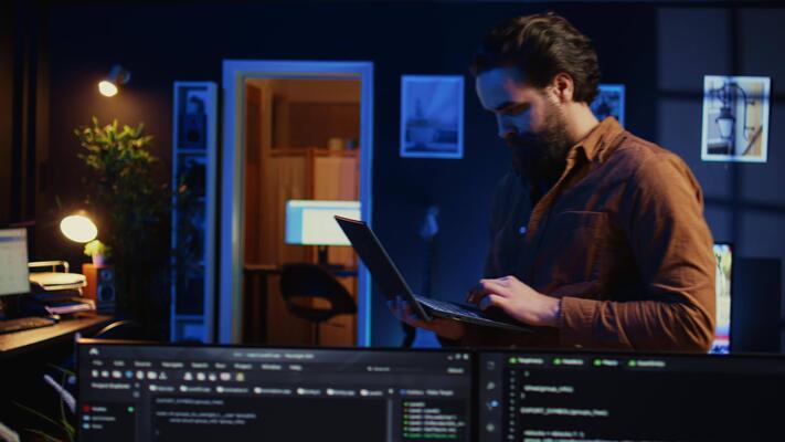 Man Coding Stock Video Footage for Free Download