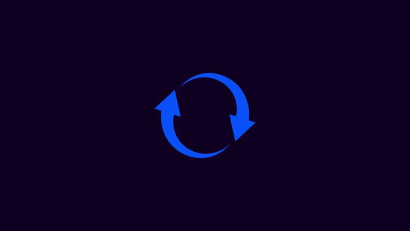 Animated icon of circle arrows, Loading circle animation on black ...