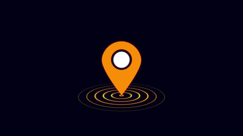 GPS Map tracker animation. Appearing pointer for a map. Looping ...