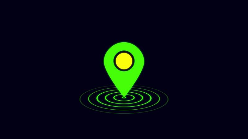 GPS Map tracker animation. Appearing pointer for a map. Looping ...