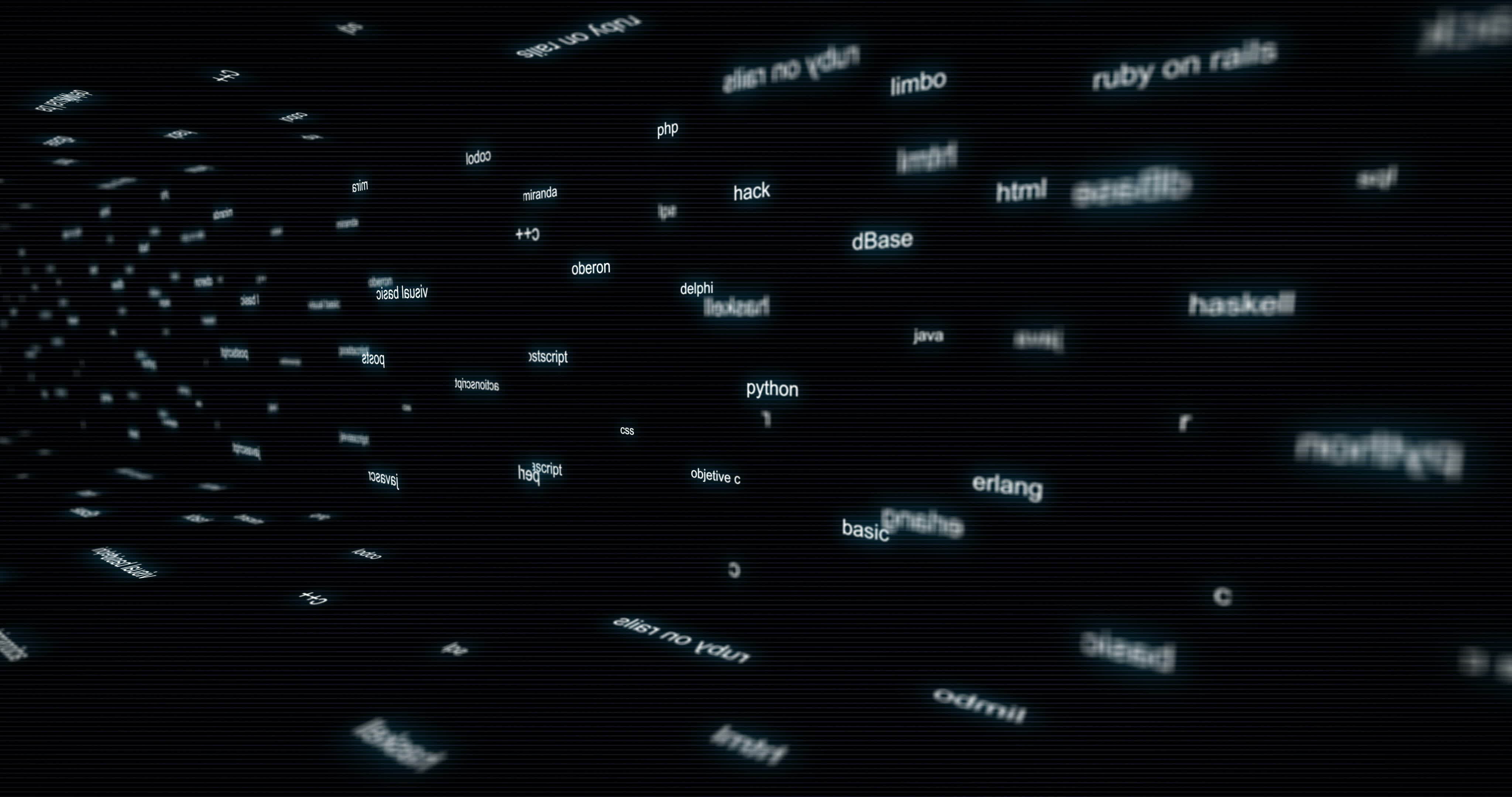 Names of programming languages passing on a virtual screen 40455749 ... Names of programming languages passing on a virtual screen 40455749 ...