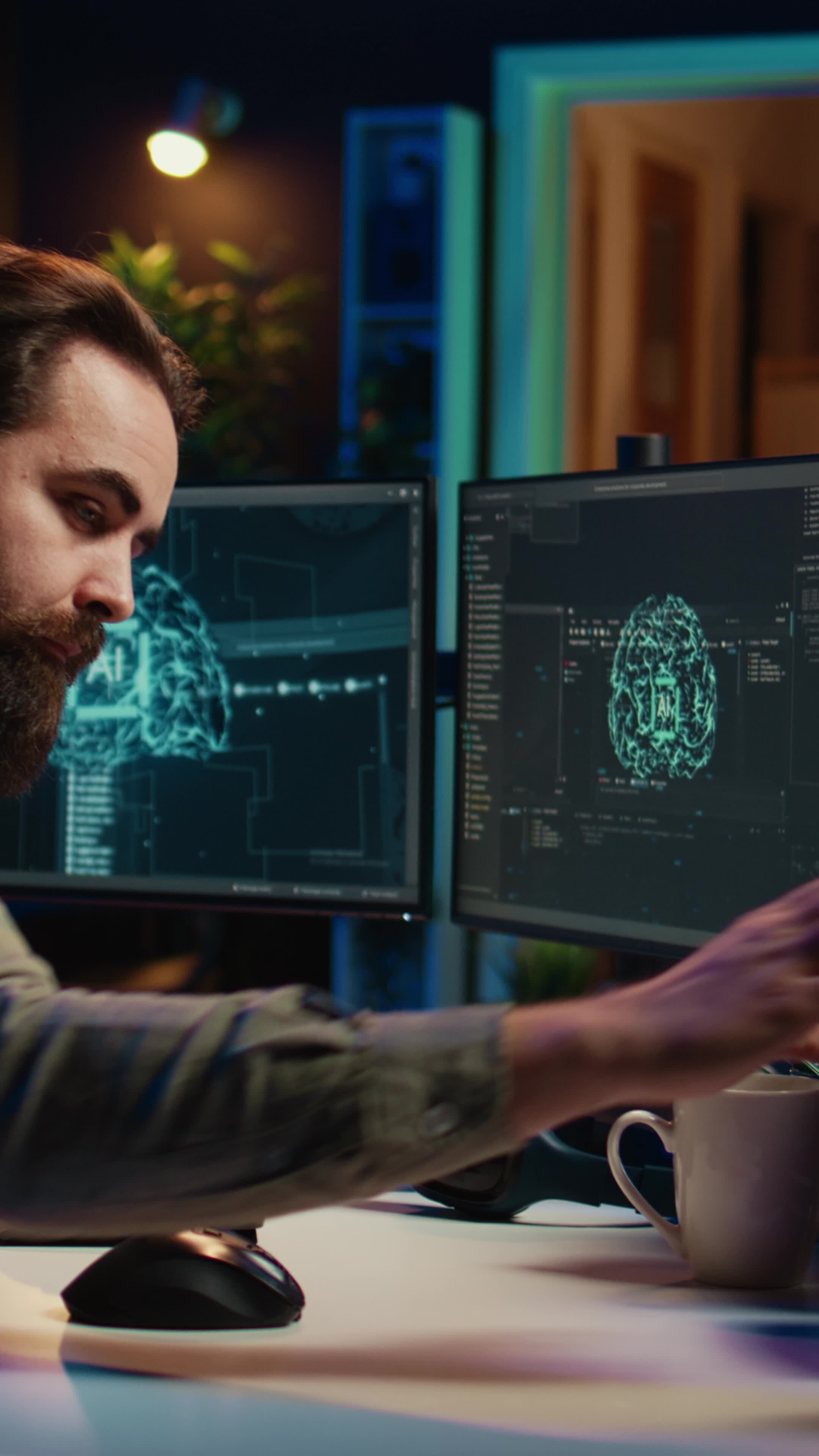 Vertical Computer Stock Video Footage for Free Download