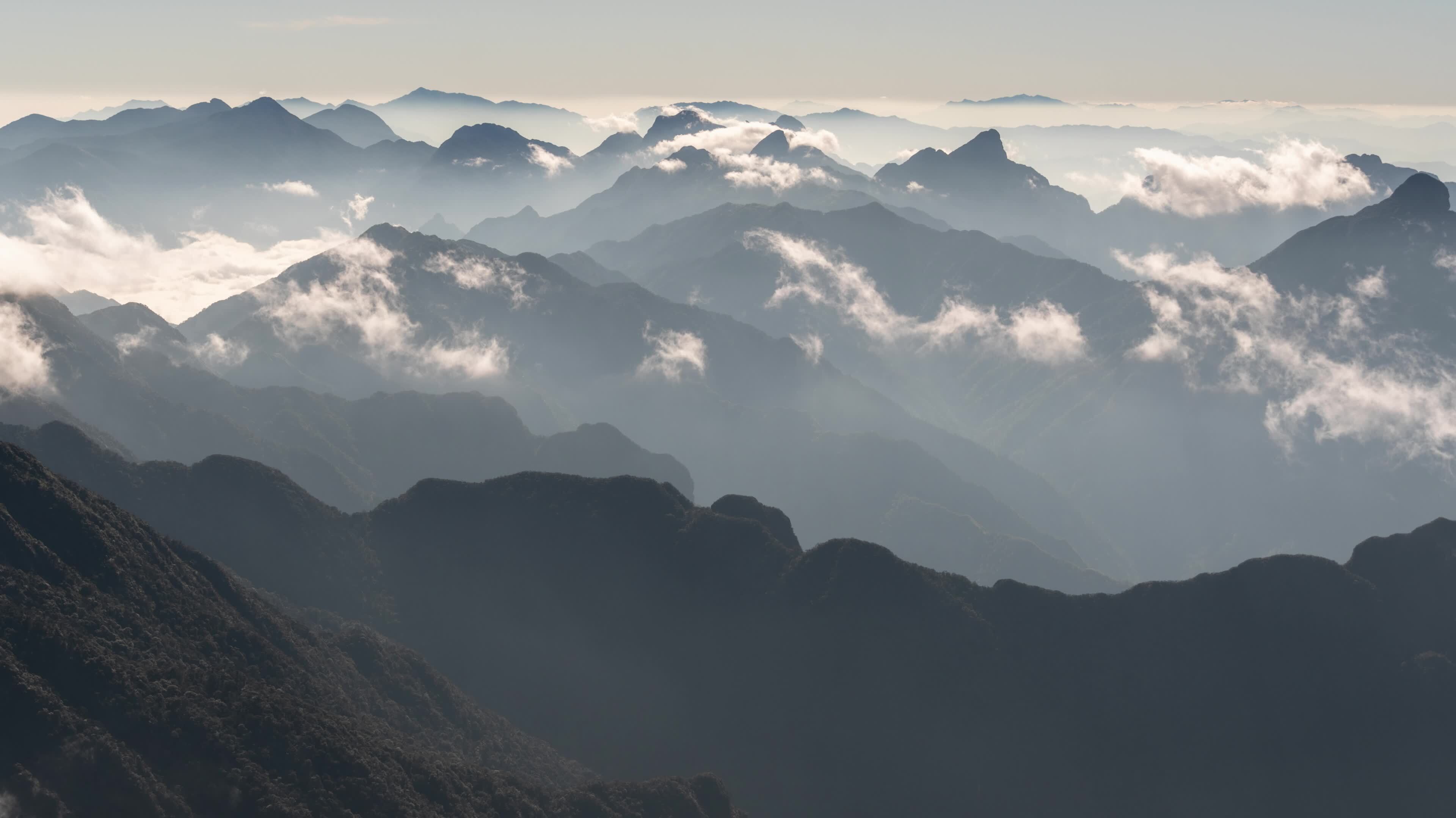 Beautiful Mountains Filled With Fog Stock Video Footage for Free Download