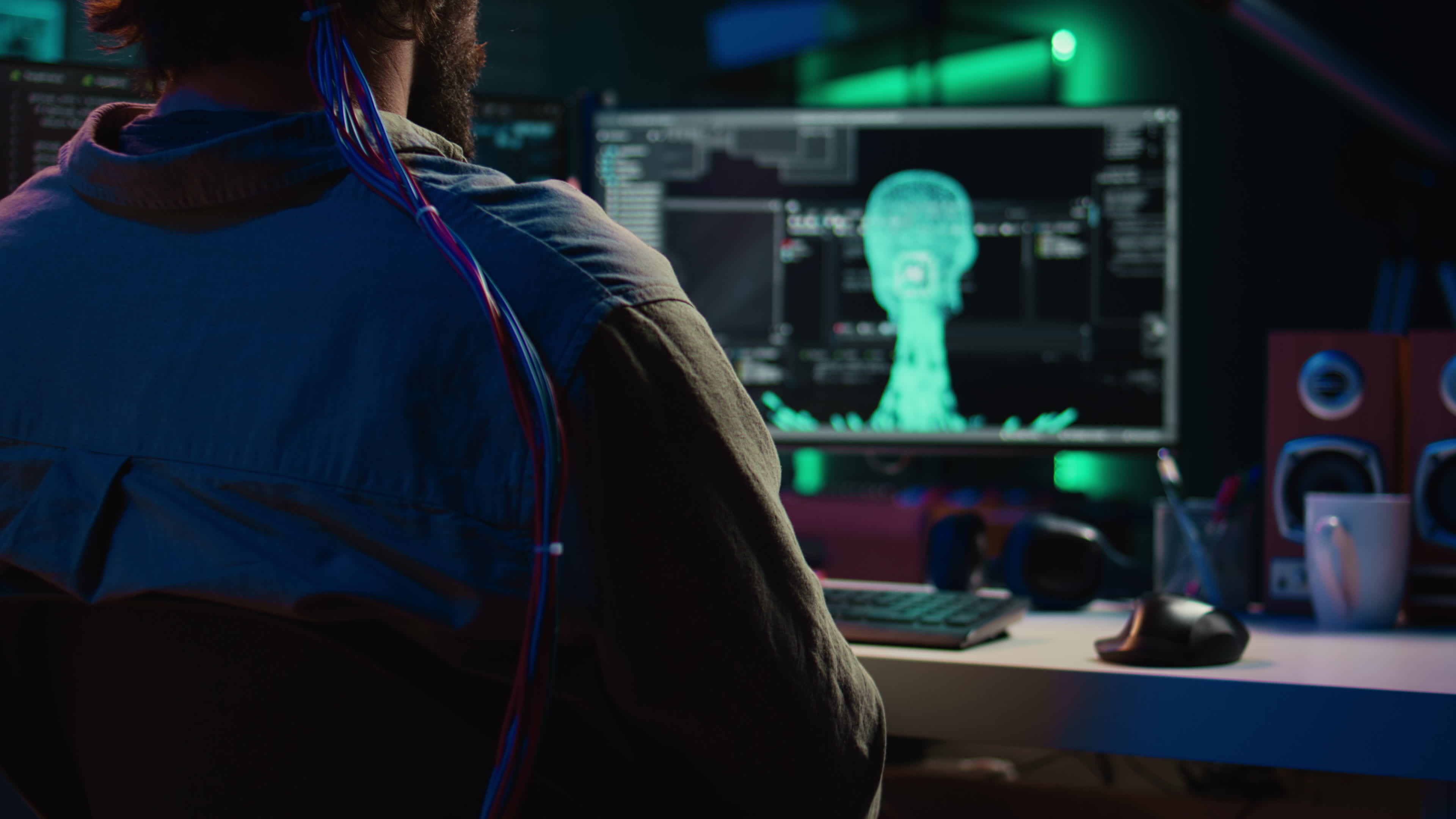 Computer Scientist Researching Brain Machine Transferring Conducting