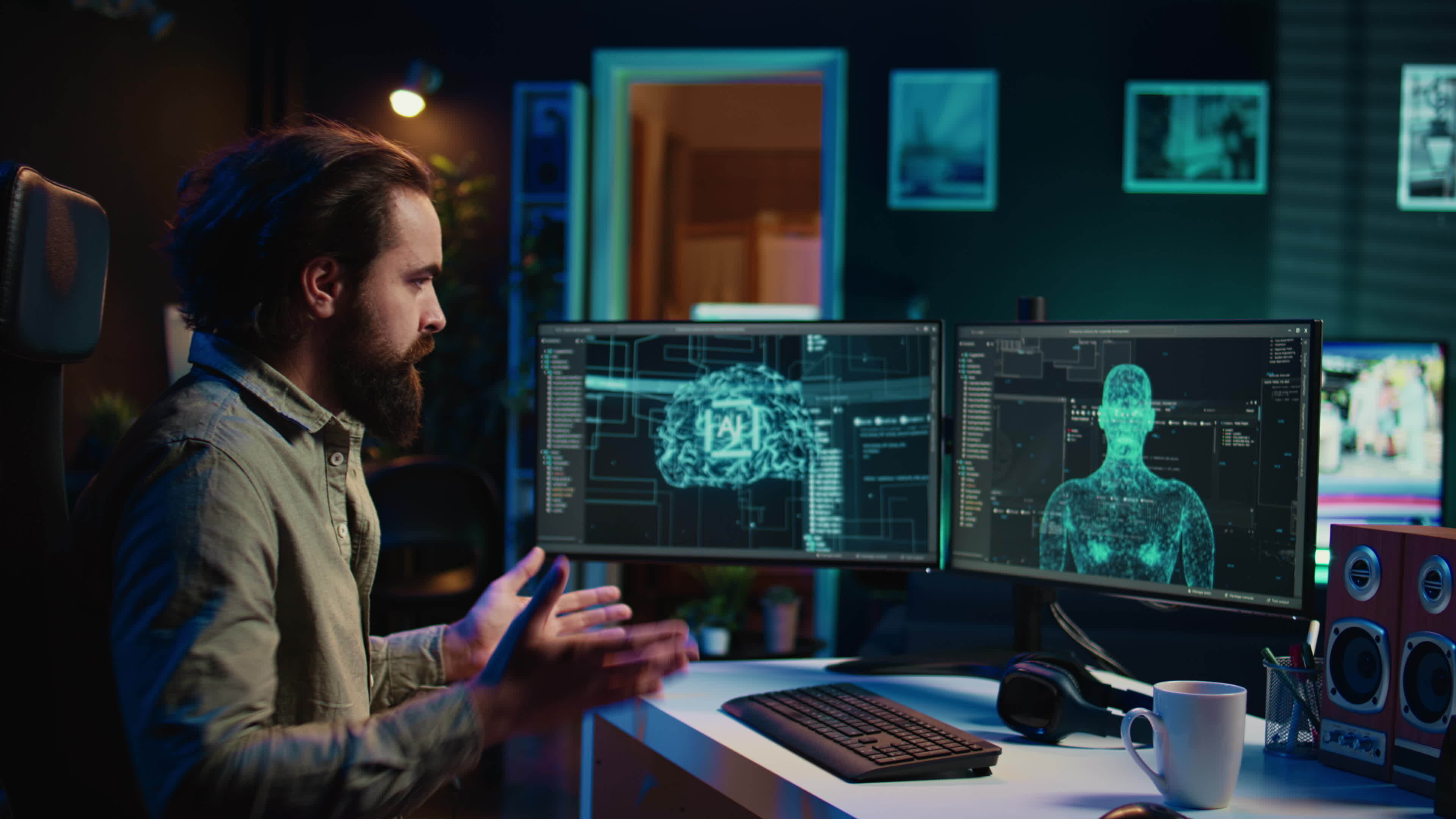 yo consciente agi ai ganando humanoide formar dentro ciberespacio ...