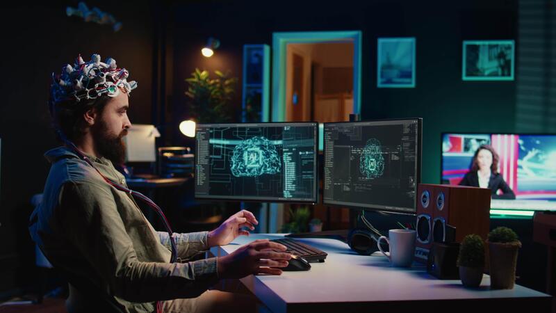 Programmer using EEG headset to upload his mind into computer, attaining immortality ...