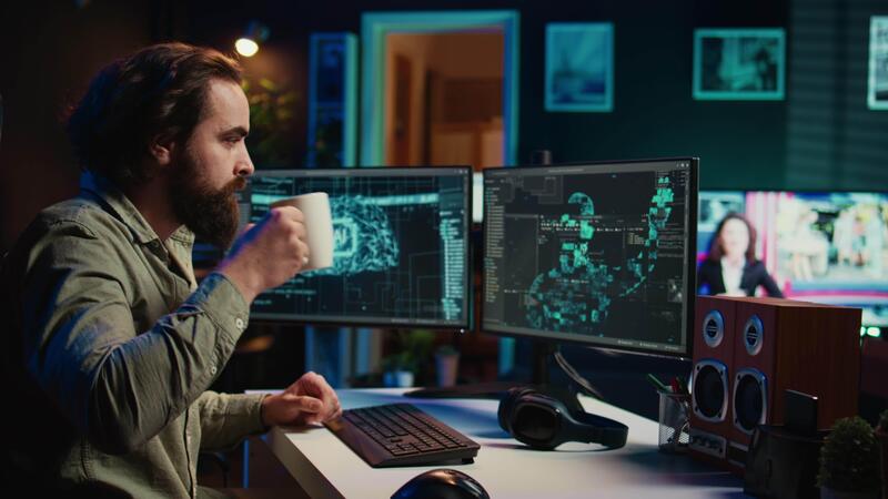 Deviant Ai Gaining Consciousness And Blocking Access To Computer For Programmer Engineer
