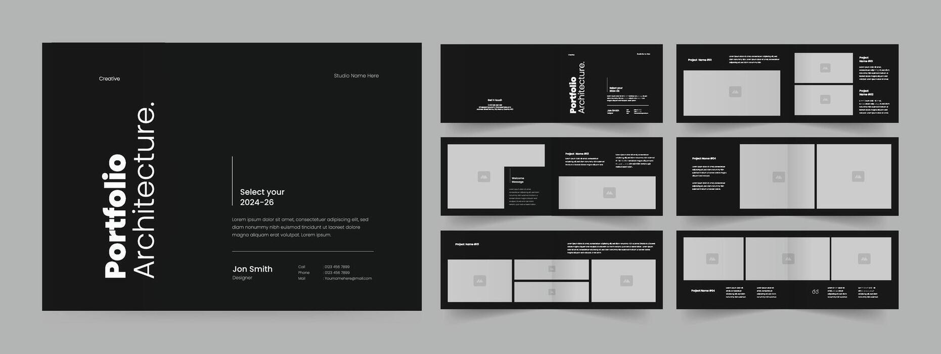 Architecture Portfolio Template Vector Art, Icons, and Graphics for ...