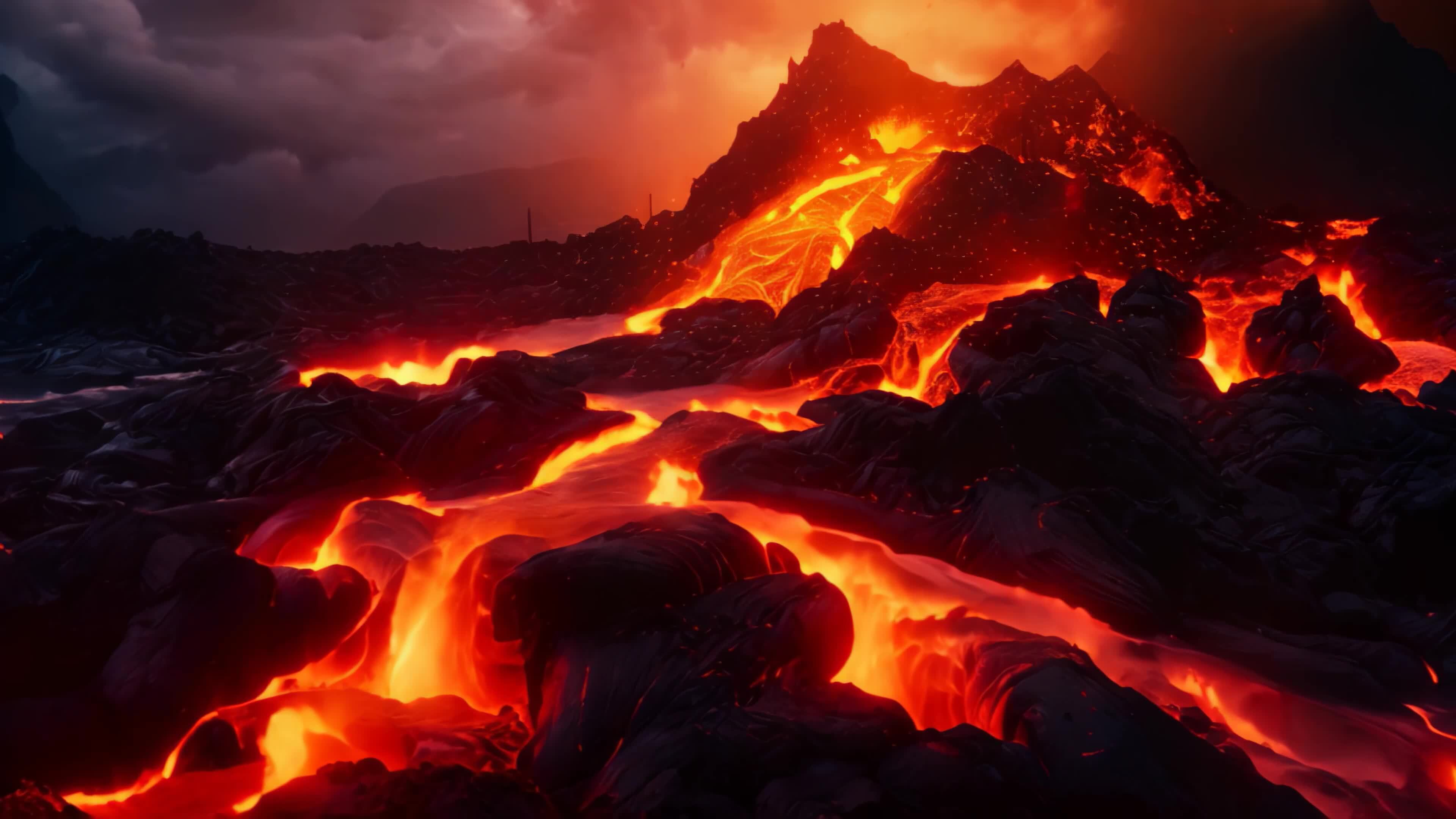 AI generated Volcanic eruption in Hawaii Volcanoes National Park, USA ...