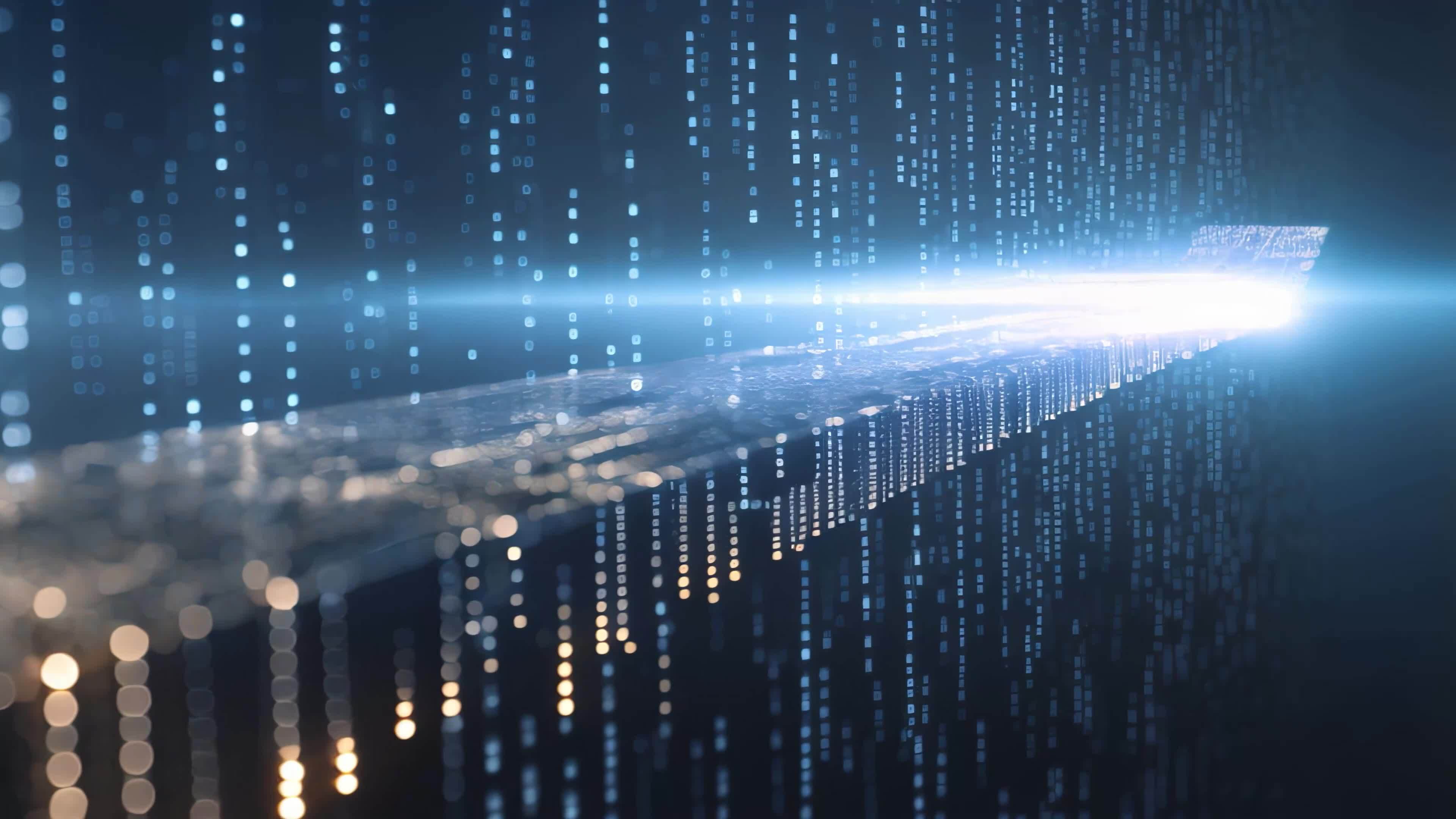 Ai Generated Futuristic Technology Interface With Binary Code 3d Rendering Abstract Digital