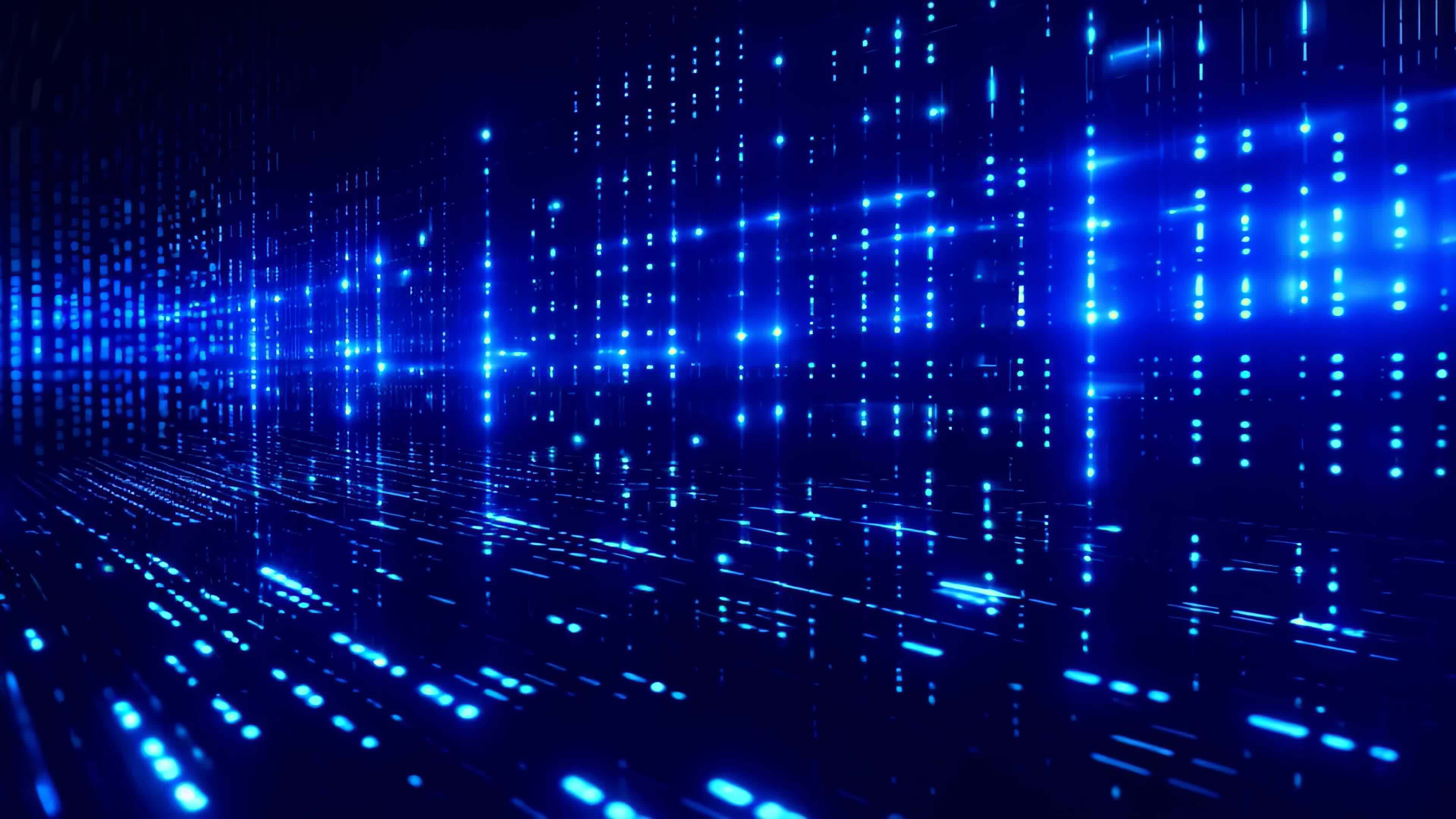 AI generated abstract technology background with glowing lines and bokeh, Abstract digital ...