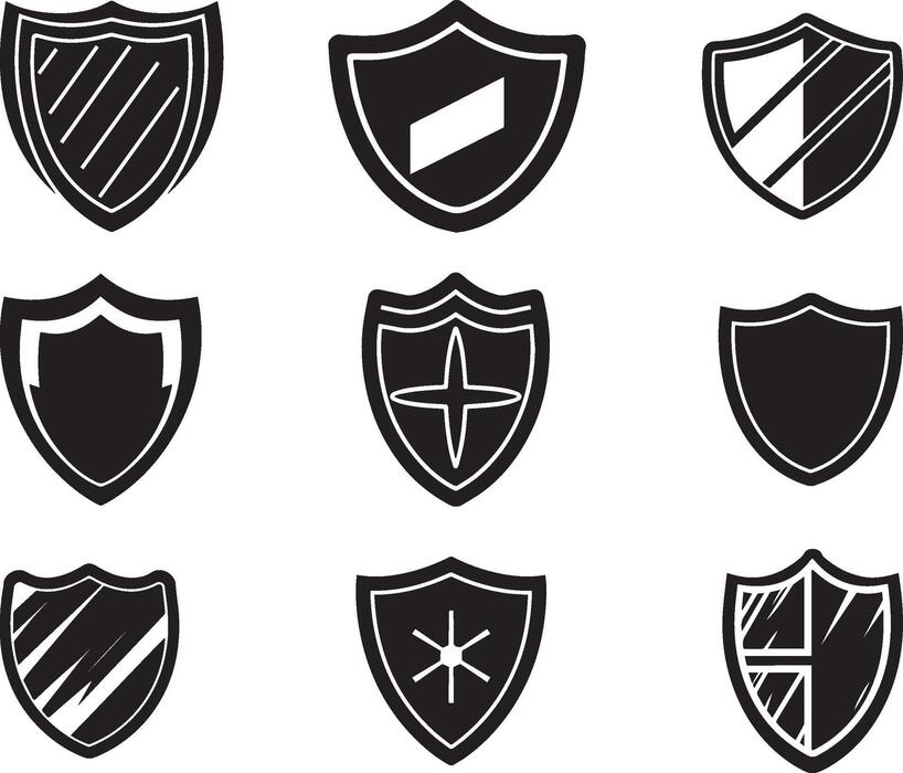 Shield Icon Set Vector Art, Icons, and Graphics for Free Download