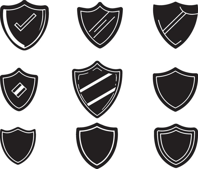 Shield Icon Set Vector Art, Icons, and Graphics for Free Download
