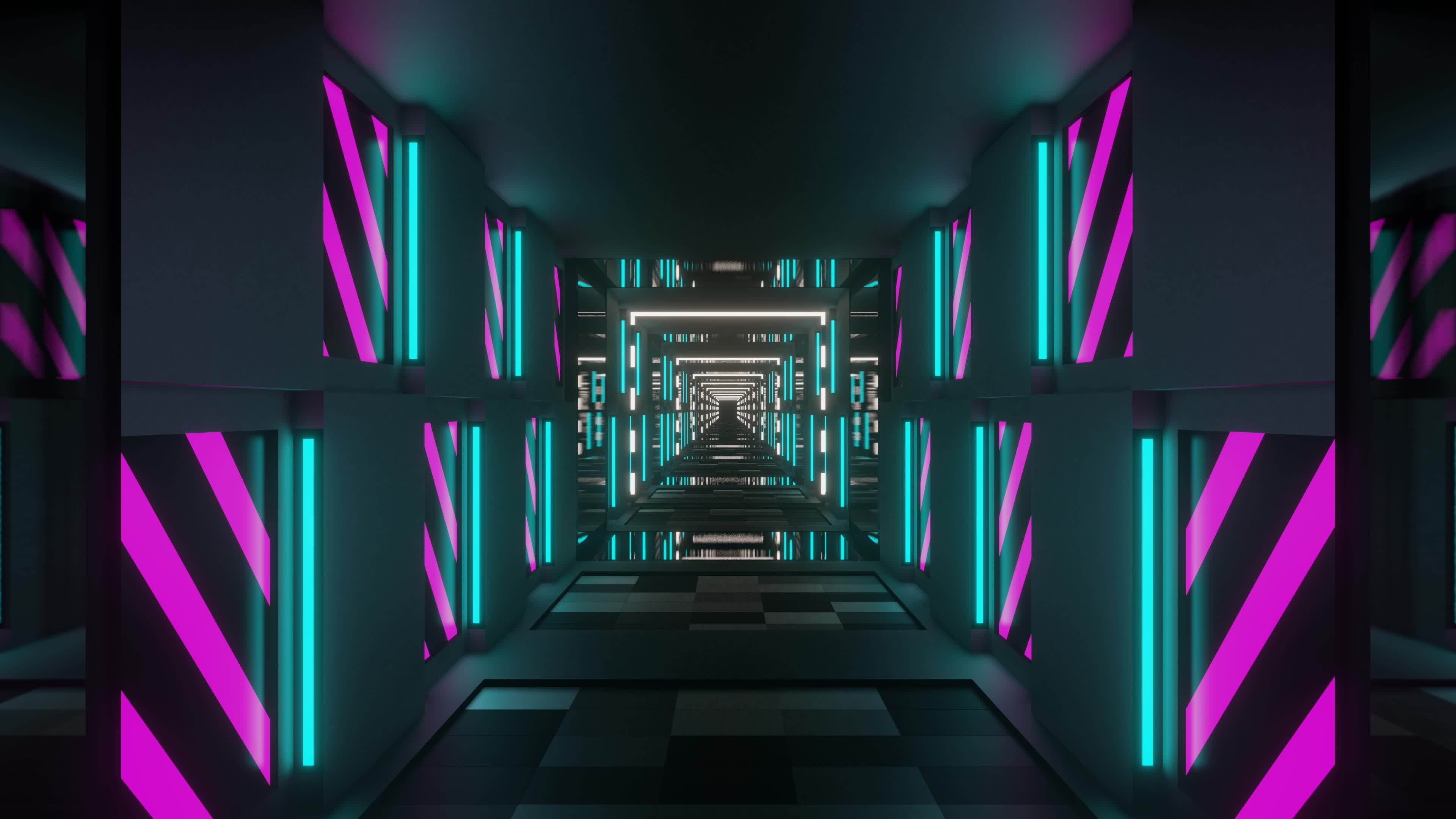 Cyan and Pink and White Blazing Neon Light Mirror Tunnel Background VJ Loop 40757270 Stock Video ...