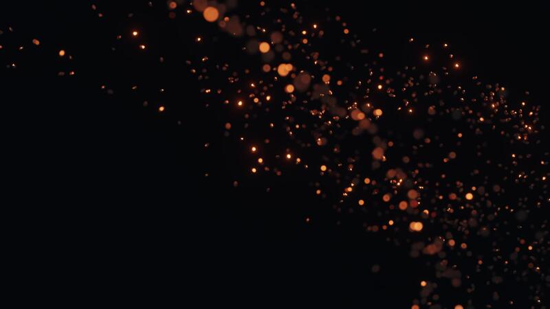 3d rendering abstract animation with glowing sparkle particles on dark background. abstract ...