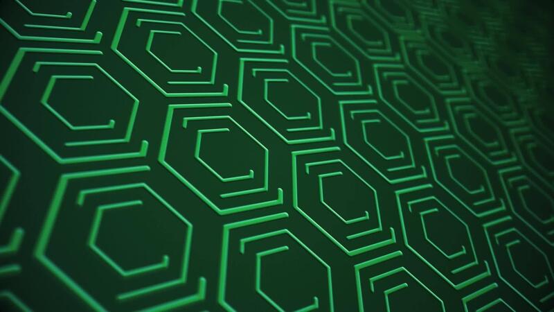 Circuit Board Styled Background Animation With Digital Data Nodes Streaming In Repeating