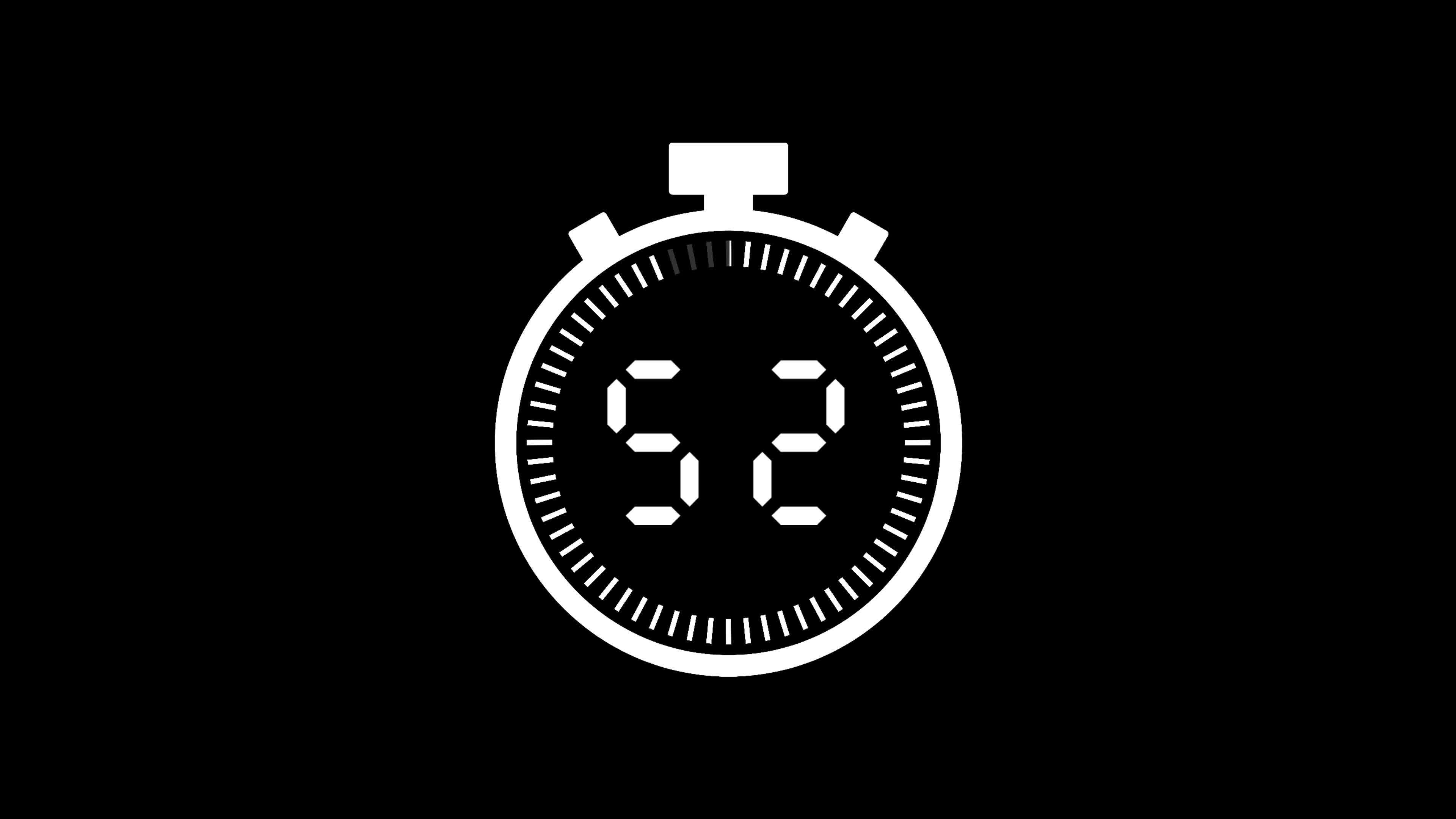 55 Second Countdown Timer Animation From 55 To 0 Seconds Modern White