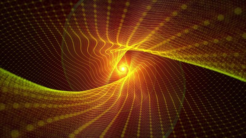 Seamless Loop Animation Of Abstract Background With Smoothly Moving Waves In Spiral Shape With