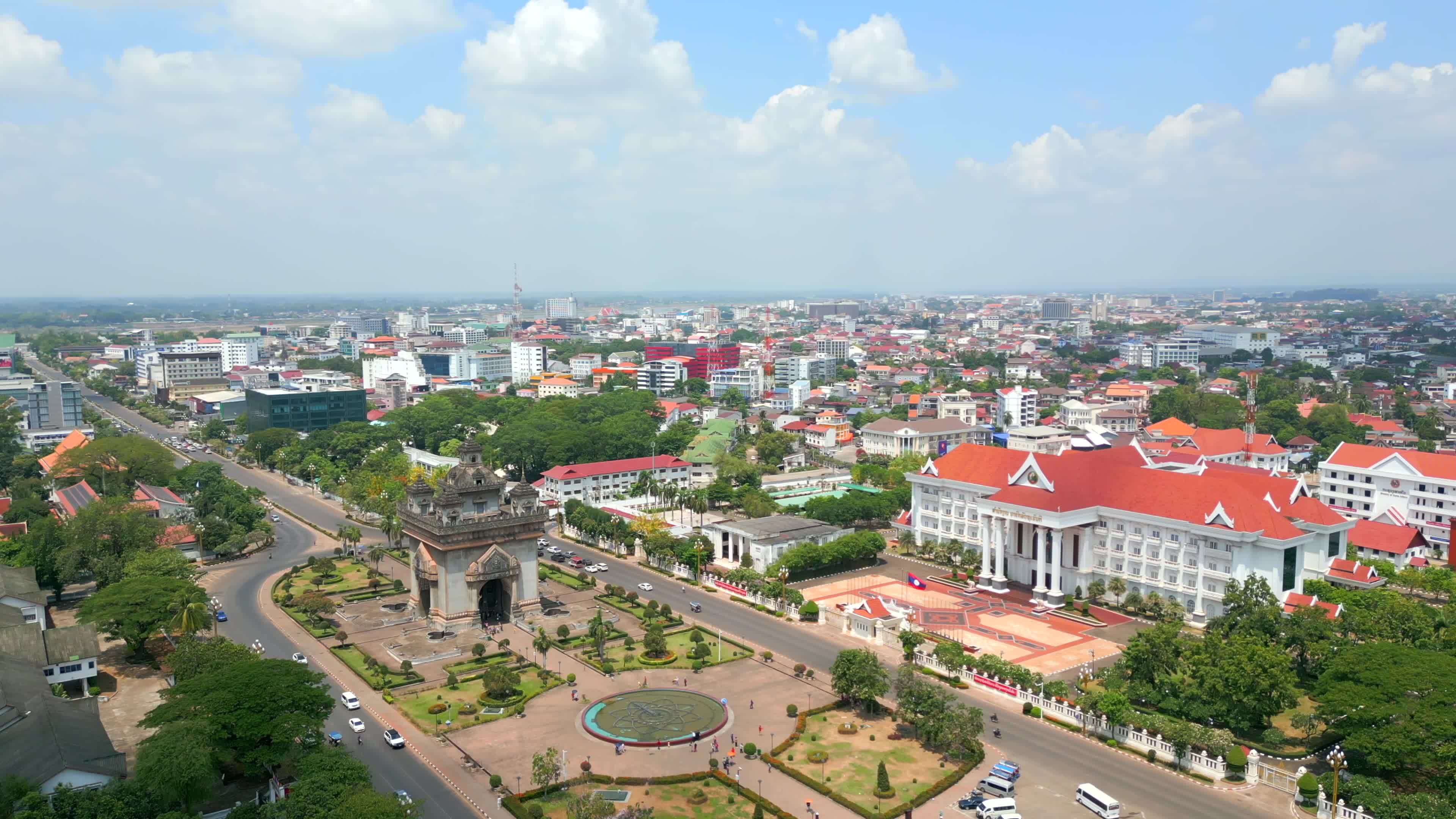 Vientiane, The Capital Of Laos Aerial 41026995 Stock Video at Vecteezy