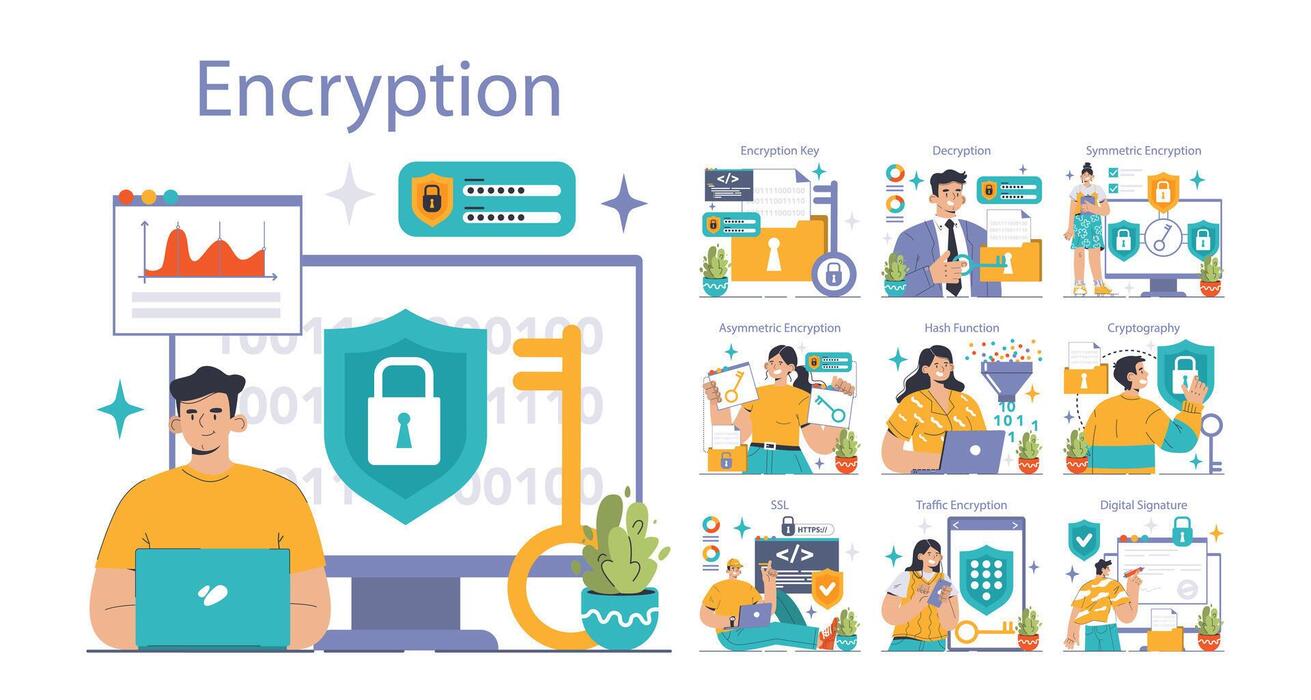 End To End Encryption Vector Art, Icons, and Graphics for Free Download