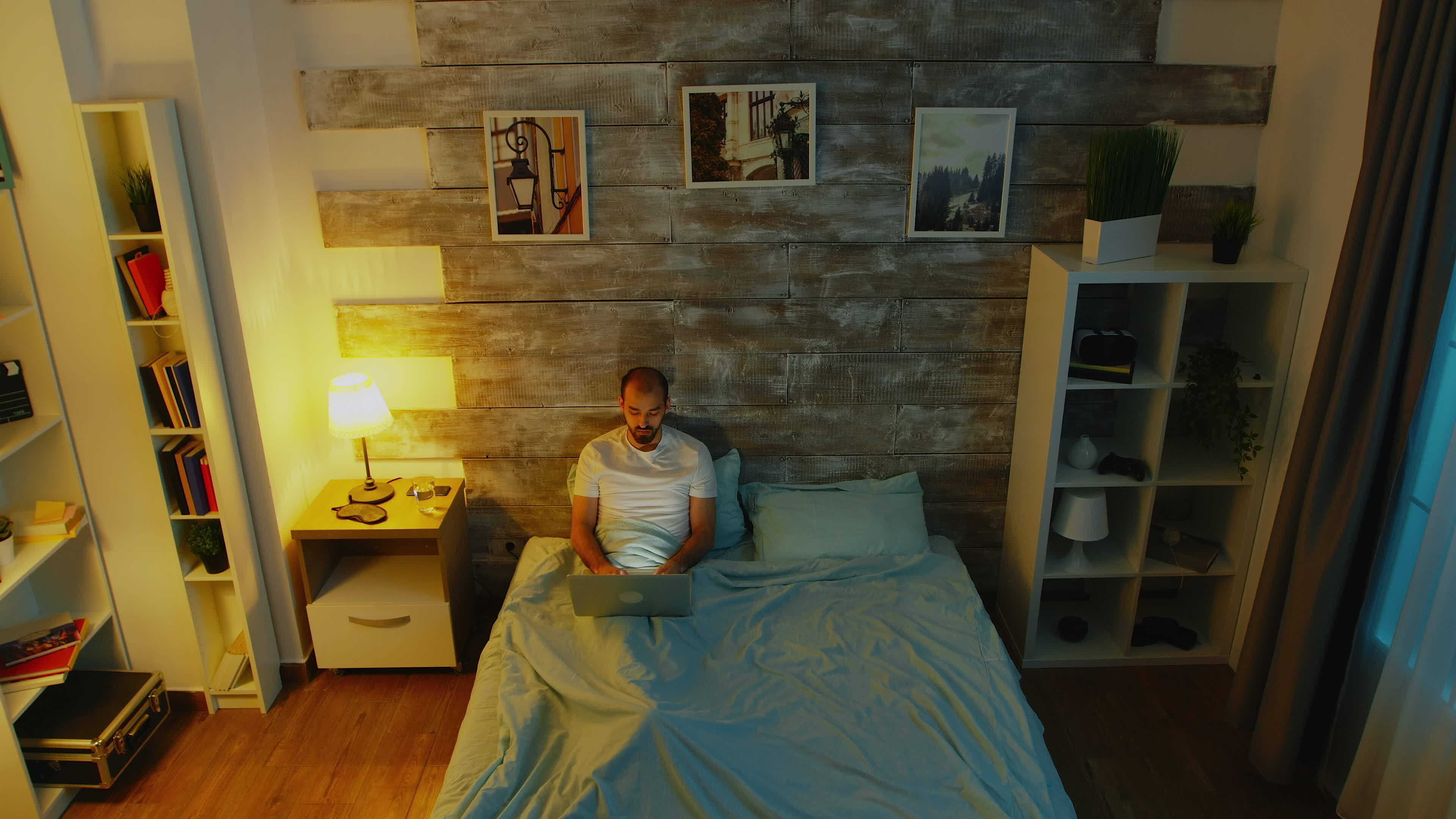 Top view of guy typing an e-mail before going to sleep 41182196 Stock ... Top view of guy typing an e-mail before going to sleep 41182196 Stock ...