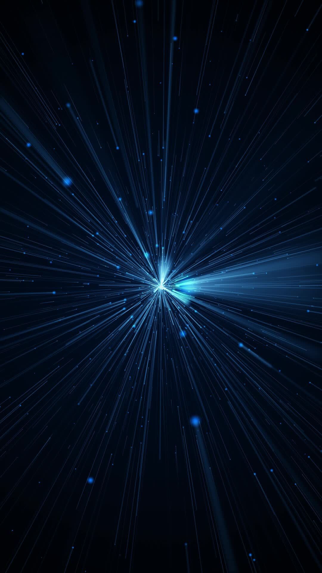 Vertical video - cosmic interstellar hyperspace motion background animation. Flying at warp ...