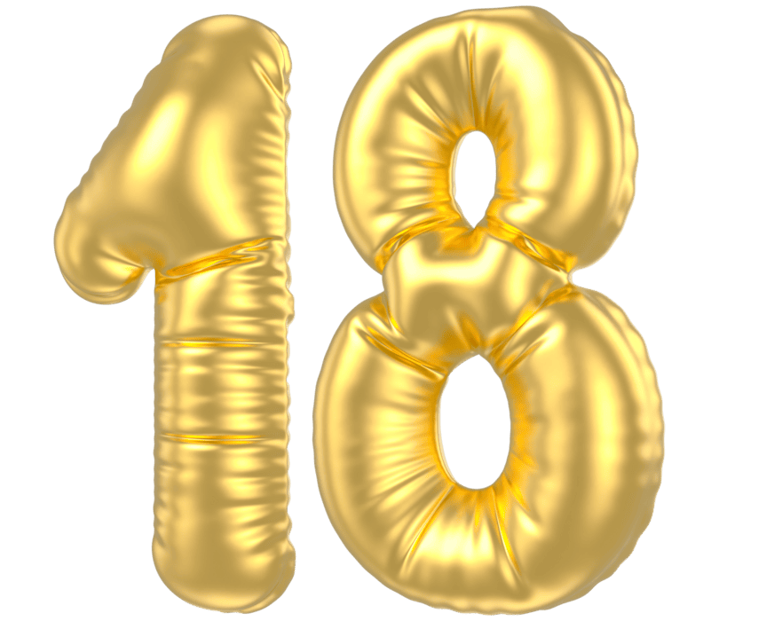 Number 18 PNGs for Free Download