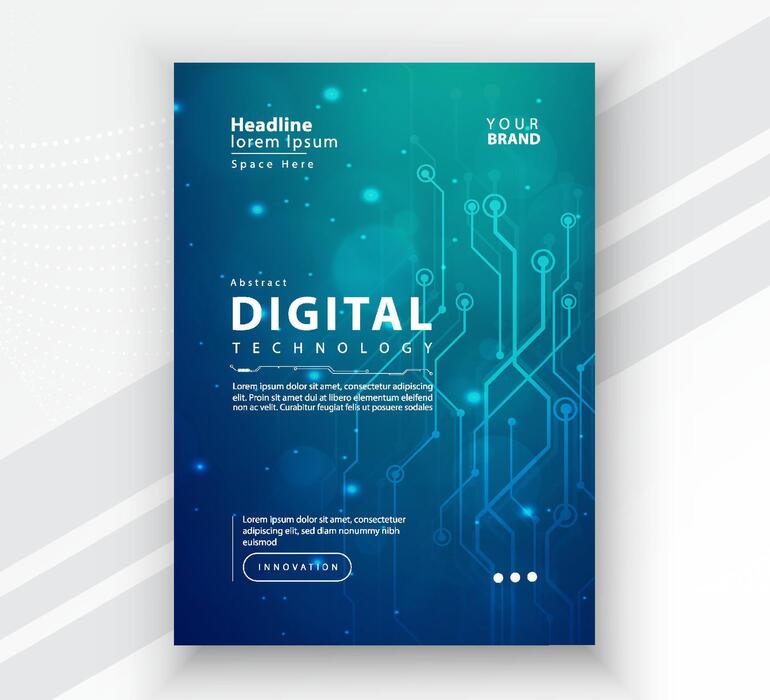 Tech Cover Page Layout Vector Art, Icons, and Graphics for Free Download