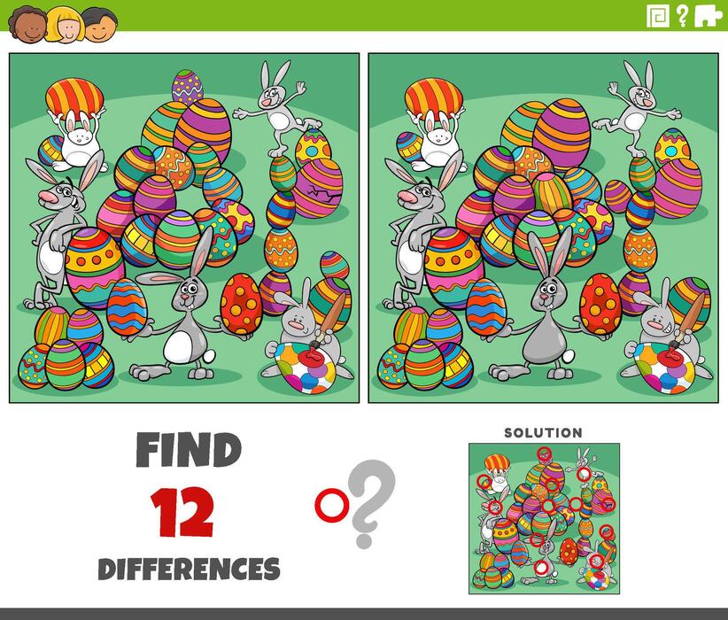 Easter Spot The Difference Vector Art, Icons, and Graphics for Free ...