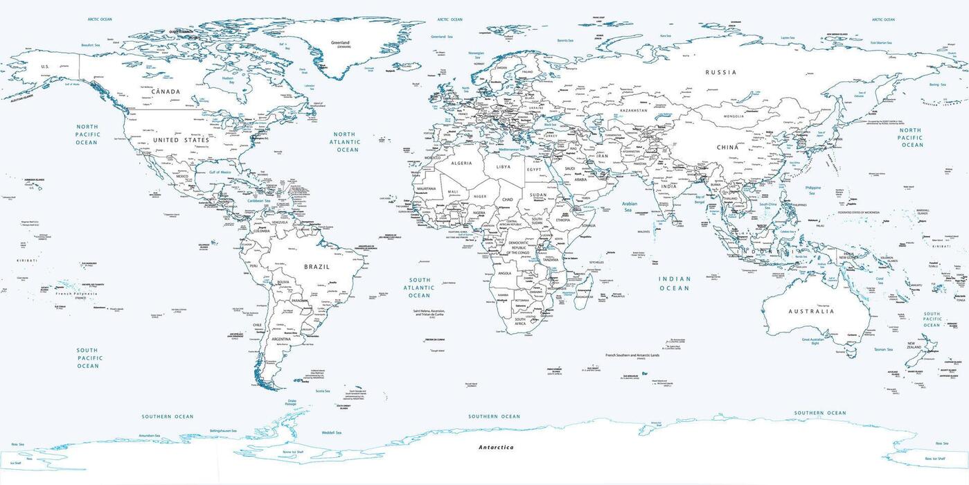Detailed World Map Vector Art, Icons, and Graphics for Free Download