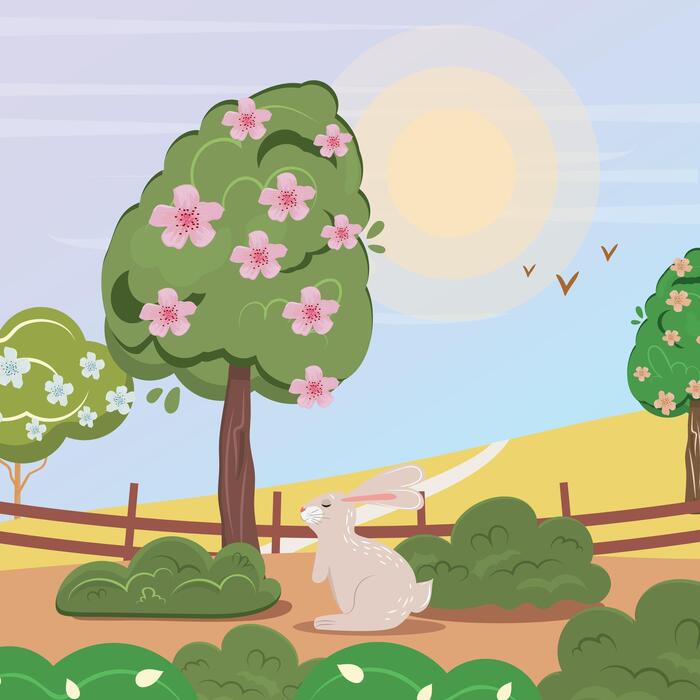 Spring Scene Vector Art, Icons, and Graphics for Free Download