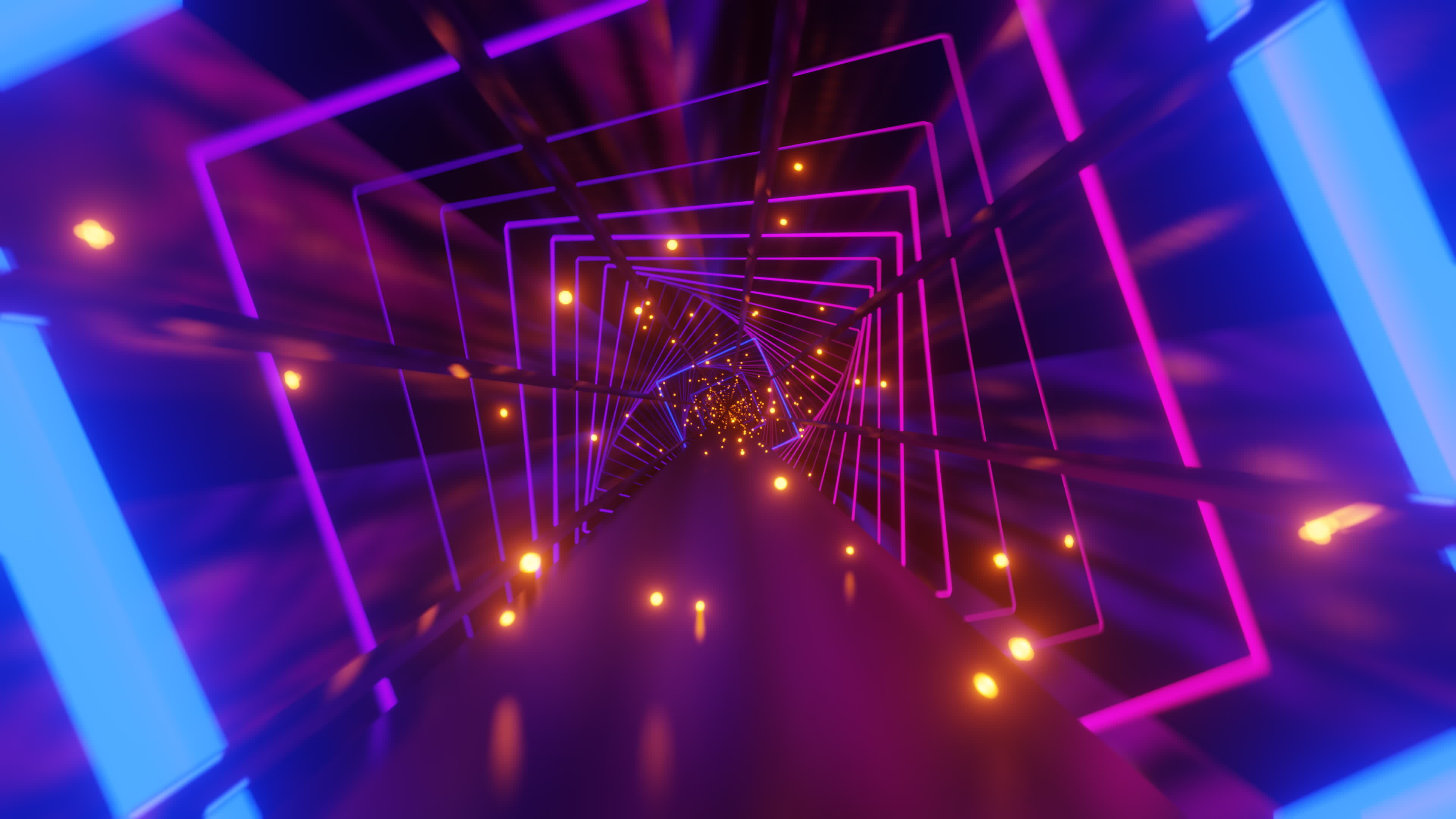 Square shaped blue purple VJ seamless loop tunnel. 3d render. 41391828 Stock Video at Vecteezy