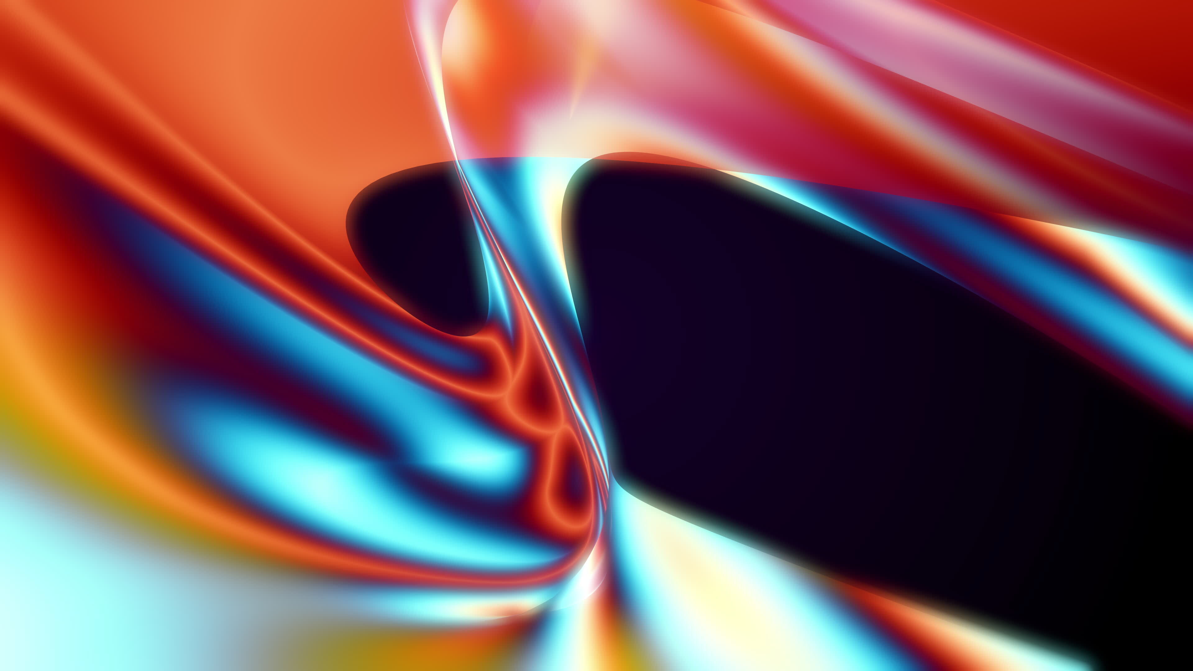 Animated 3D waving texture. 4K Seamless loop chaos interference energy flow. 3D rendering ...