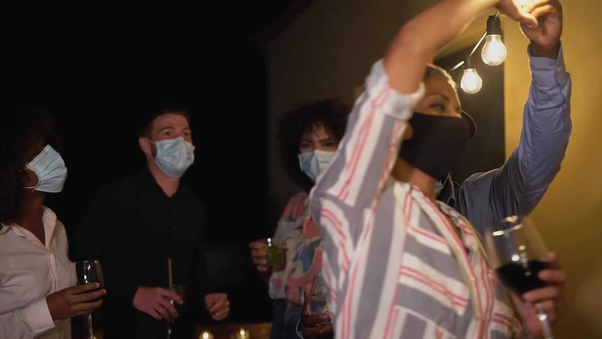People Wearing Masks At A Party 41395140 Stock Video At Vecteezy