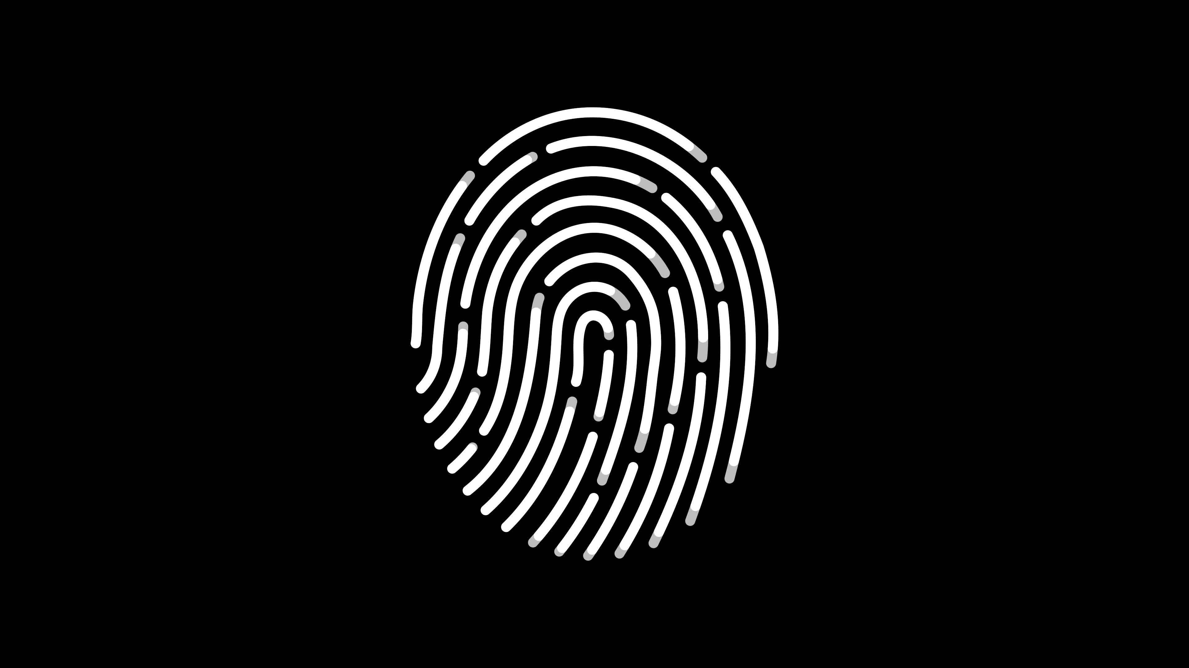 Fingerprint Scanner Animation on dark background. Scanner For Fingerprint Verification. Full HD ...