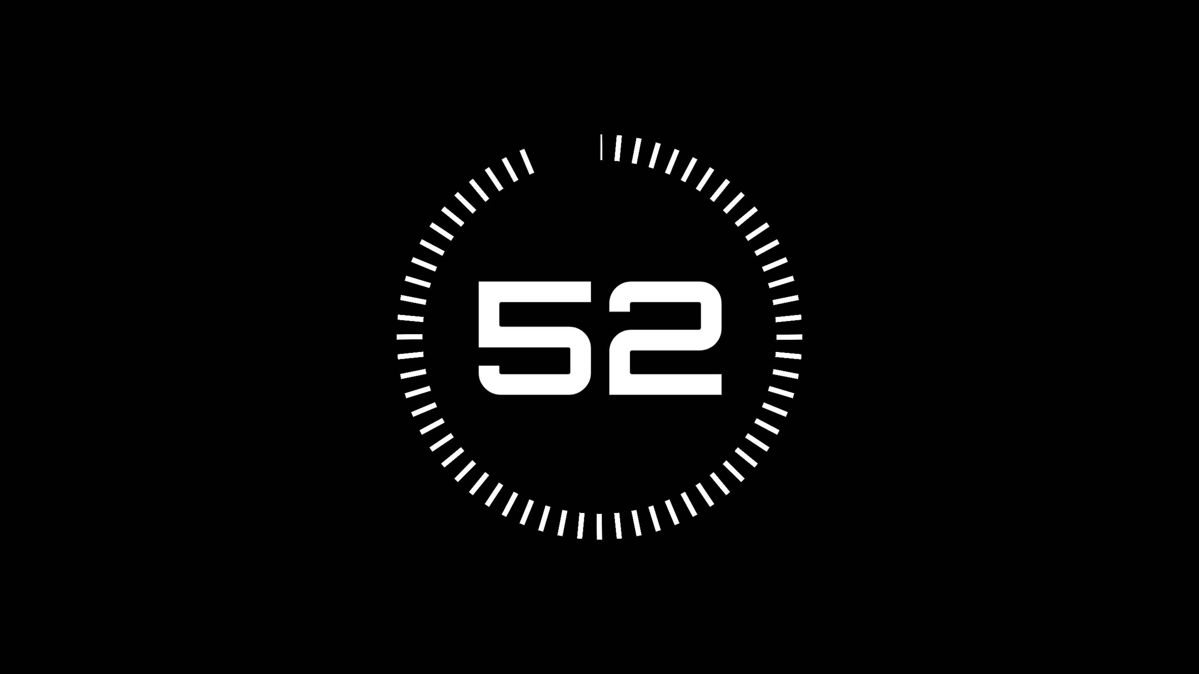 55 Seconds Countdown Timer Animation From 55 To 0 Seconds Modern White