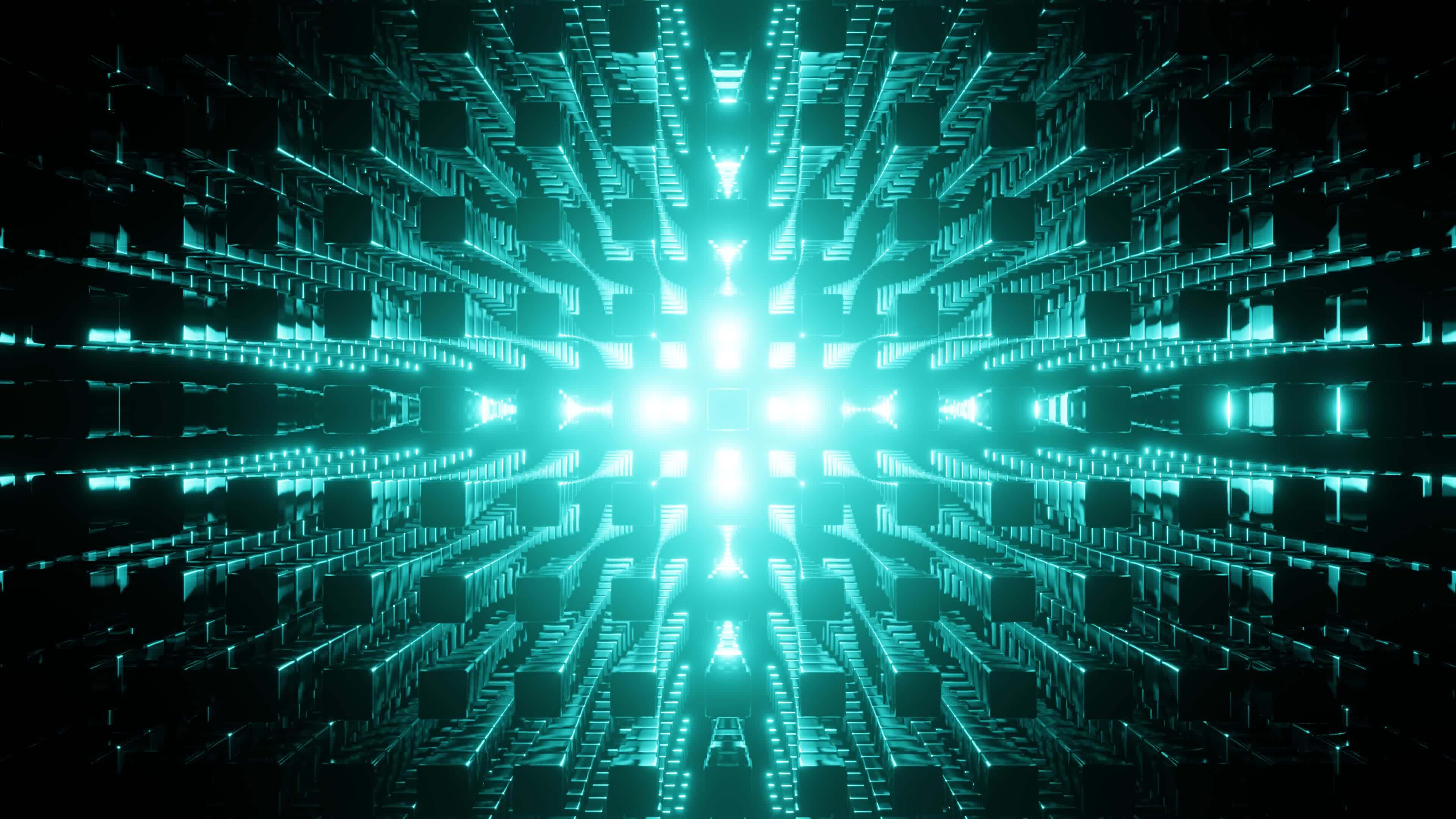 Cyan Abstract Cube Volume Background Vj Loop 41480932 Stock Video At