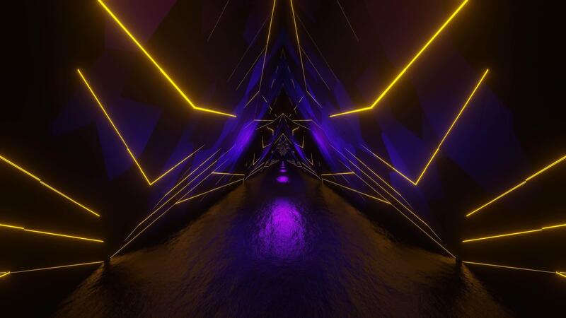 Purple and Yellow Triangular Neon Glow Tunnel Background VJ Loop 41481033 Stock Video at Vecteezy